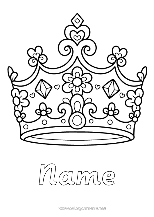 Customisable colouring: Princess crown