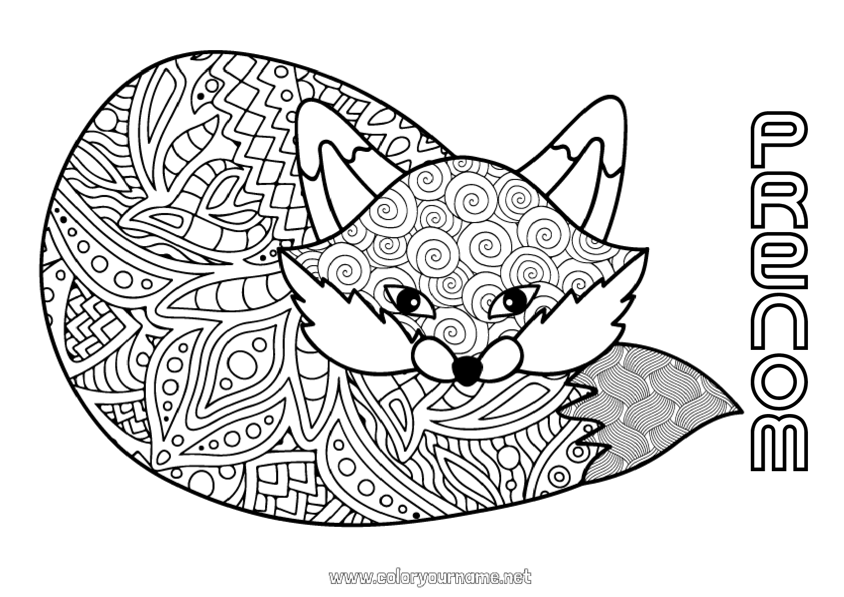 Coloriage n°1014 - Mandala Renard Animal