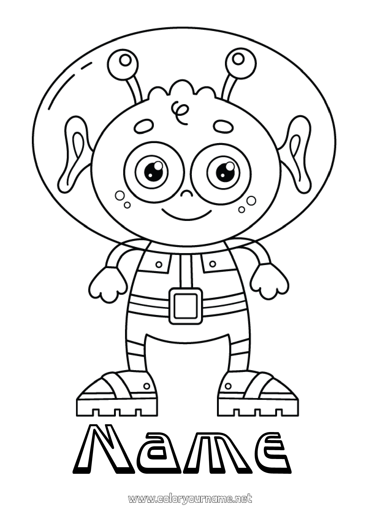 Coloring page No.1045 - Space Alien Astronaut