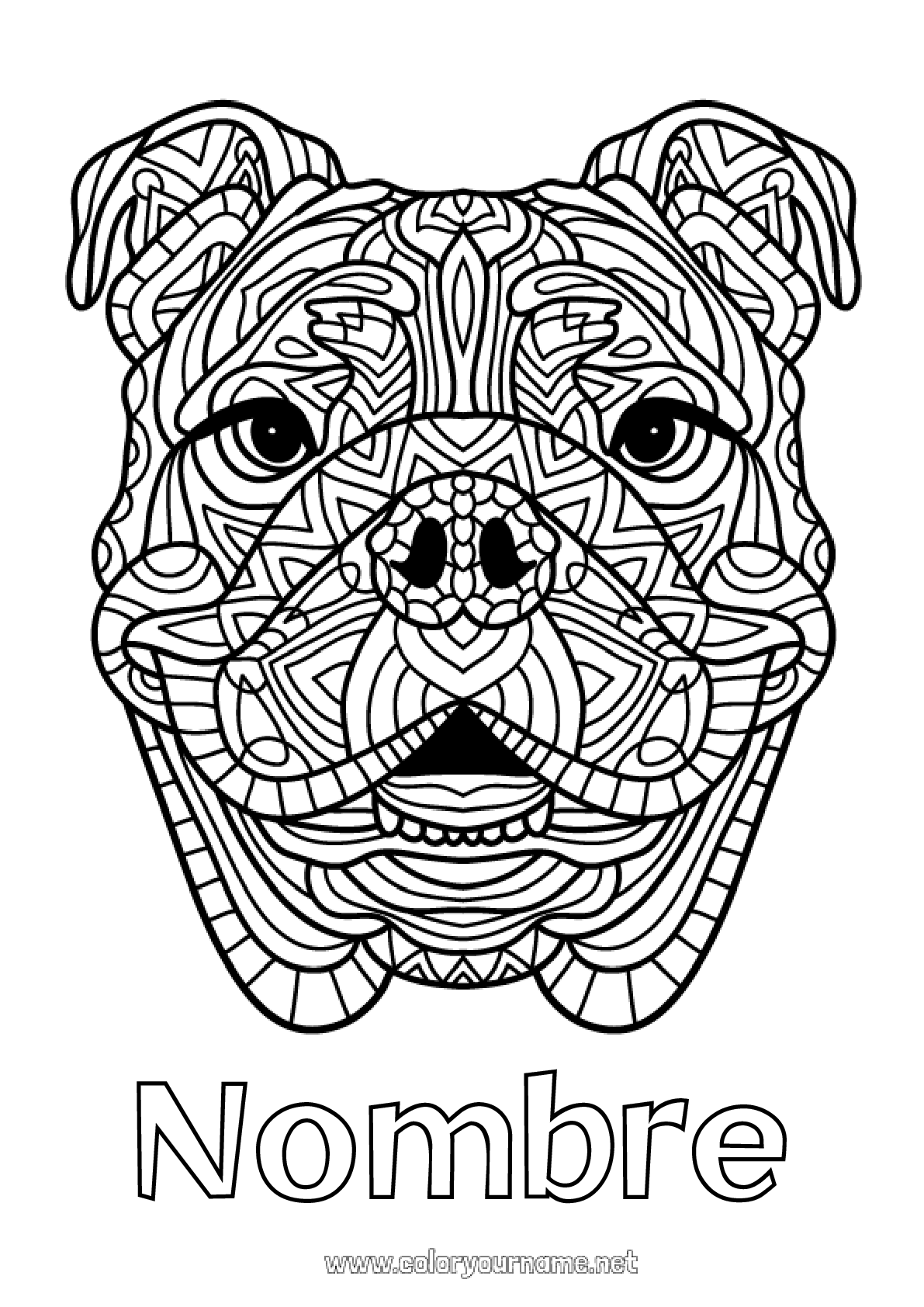 Nº de colorear 1067 - Mandala Perro Animales