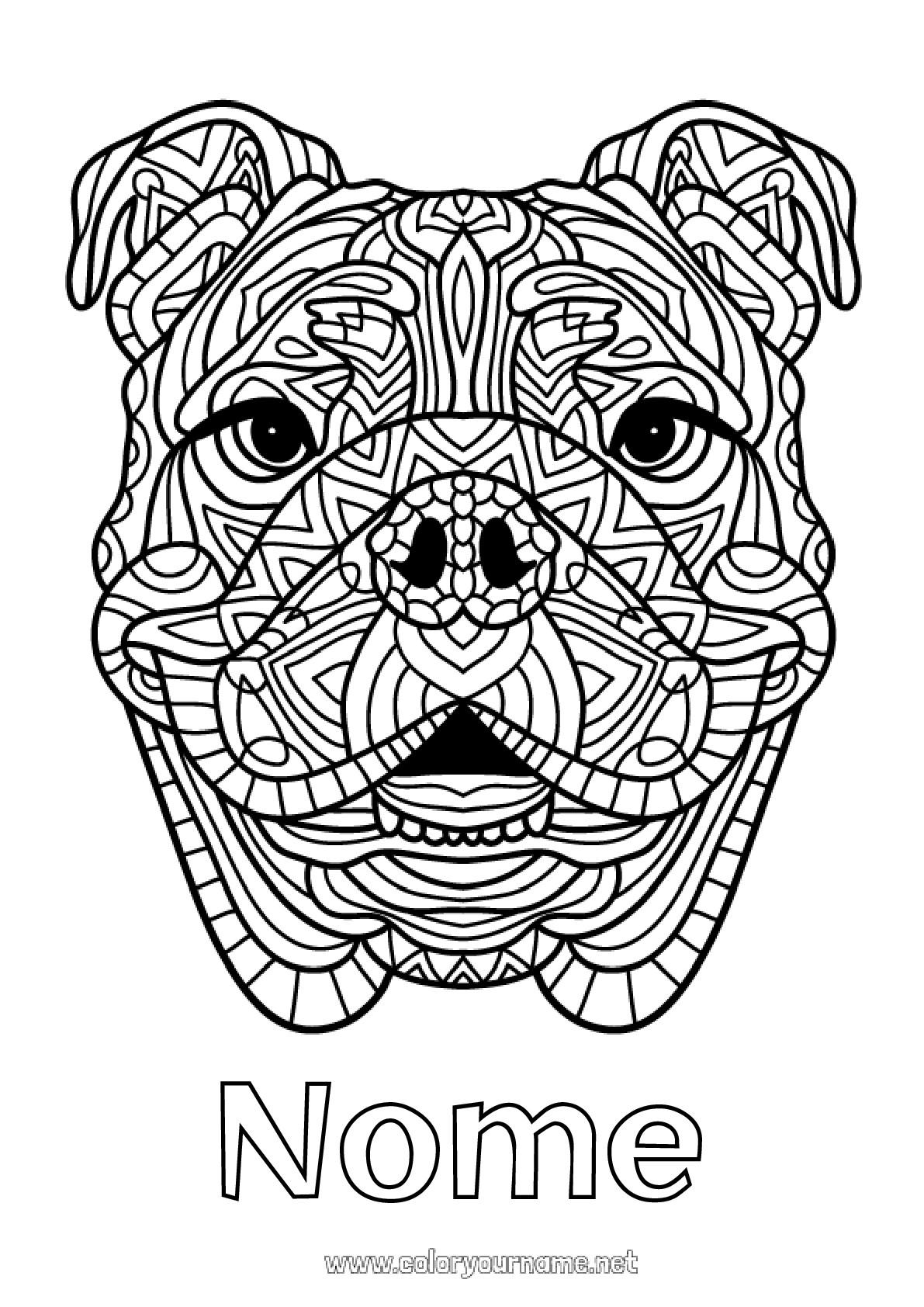 Pagina da colorare n.1067 - Mandala Cane Animale