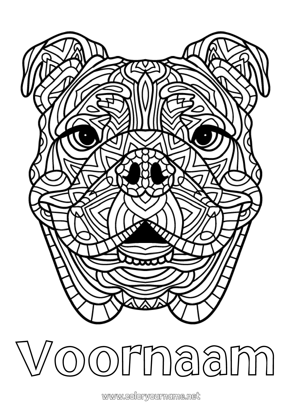 Kleurplaat nr.1067 - Mandala Hond Dier