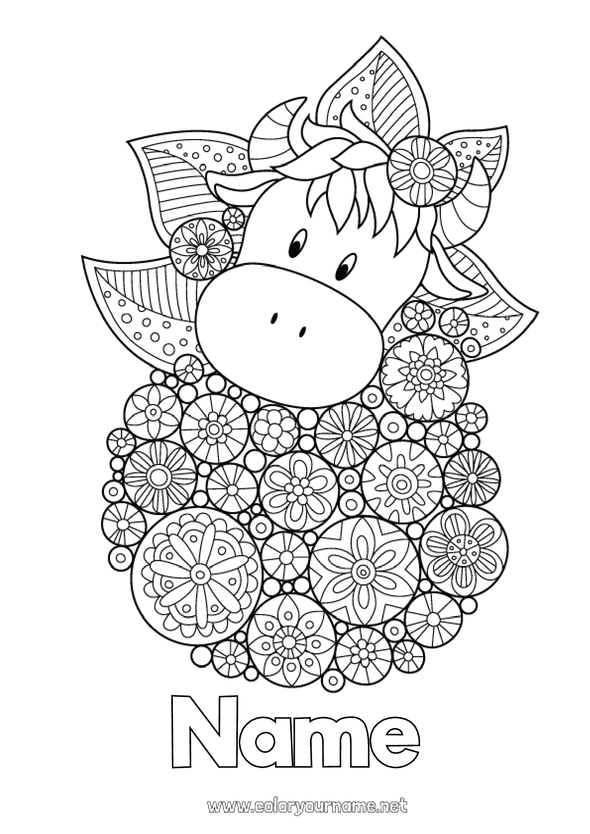 Coloring page No.1068 - Flowers Mandala Spring