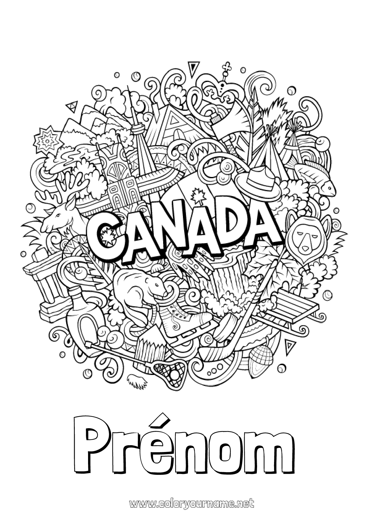 Coloriage n°1074 - Géographie Canada Coloriages complexes