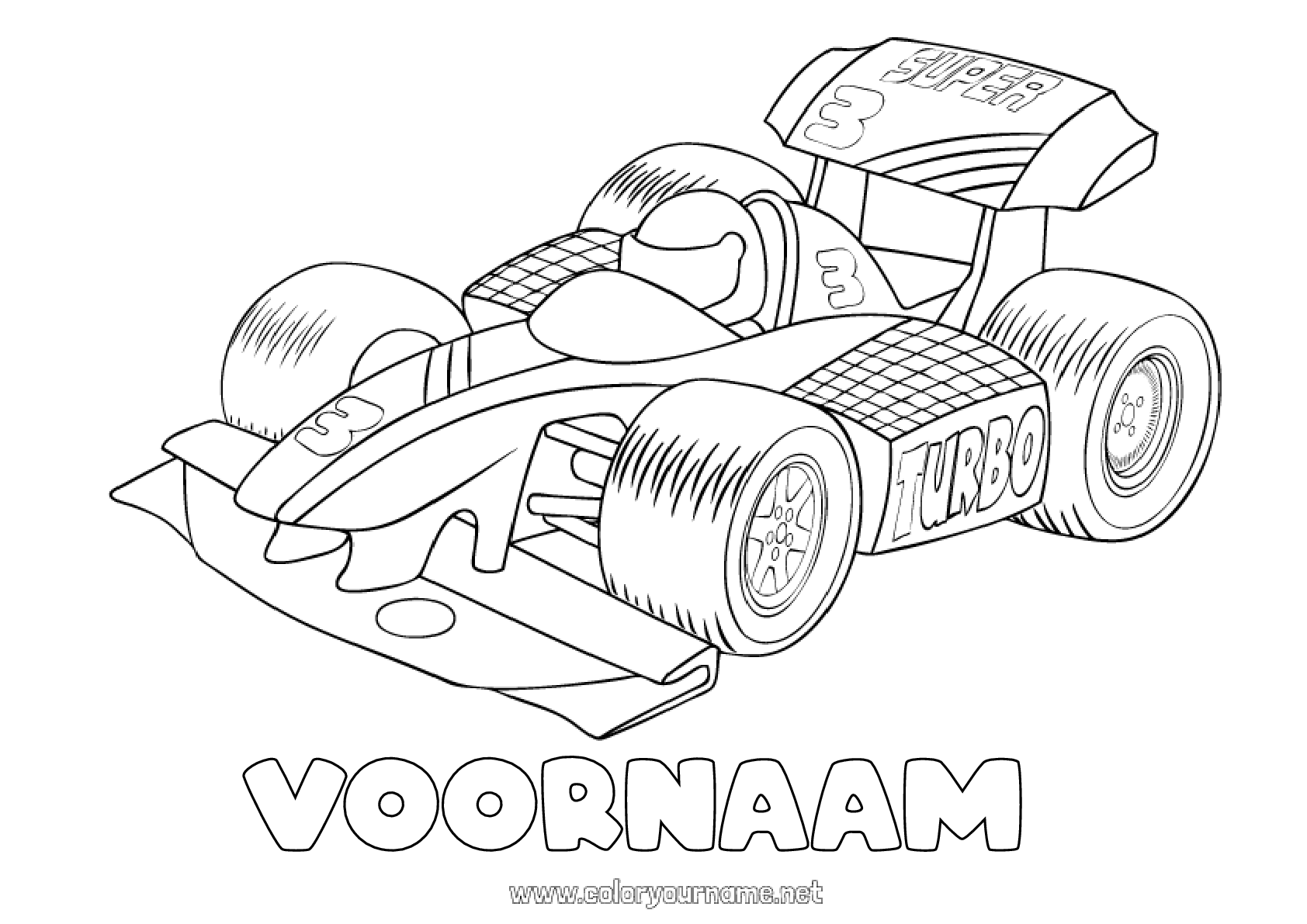 Kleurplaat nr.1085 - Voertuigen Auto Formule 1