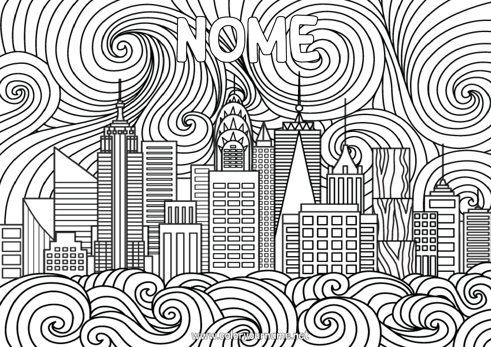 Pagina da colorare n.1095 - USA New York Paesi