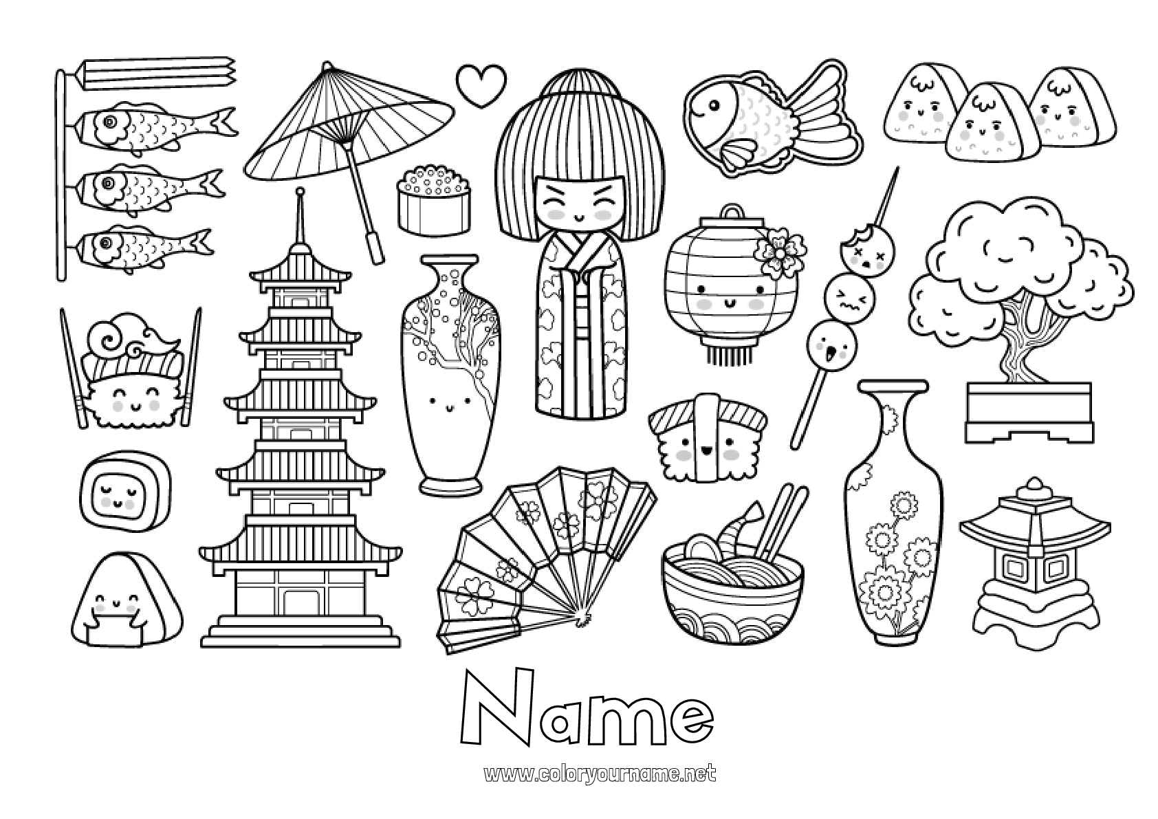 Coloring page No.1097 - Geography Japan Country
