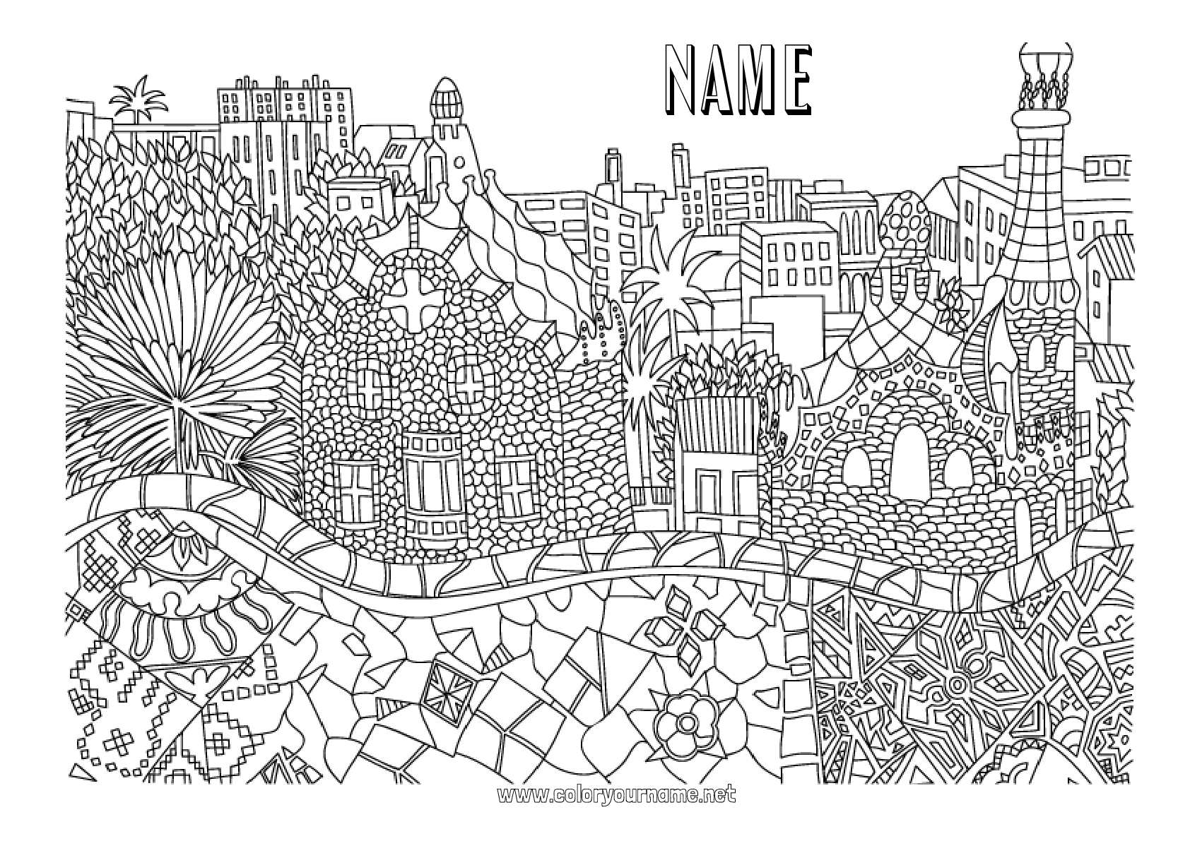 Coloring page No.1108 - Spain Complex coloring pages Country