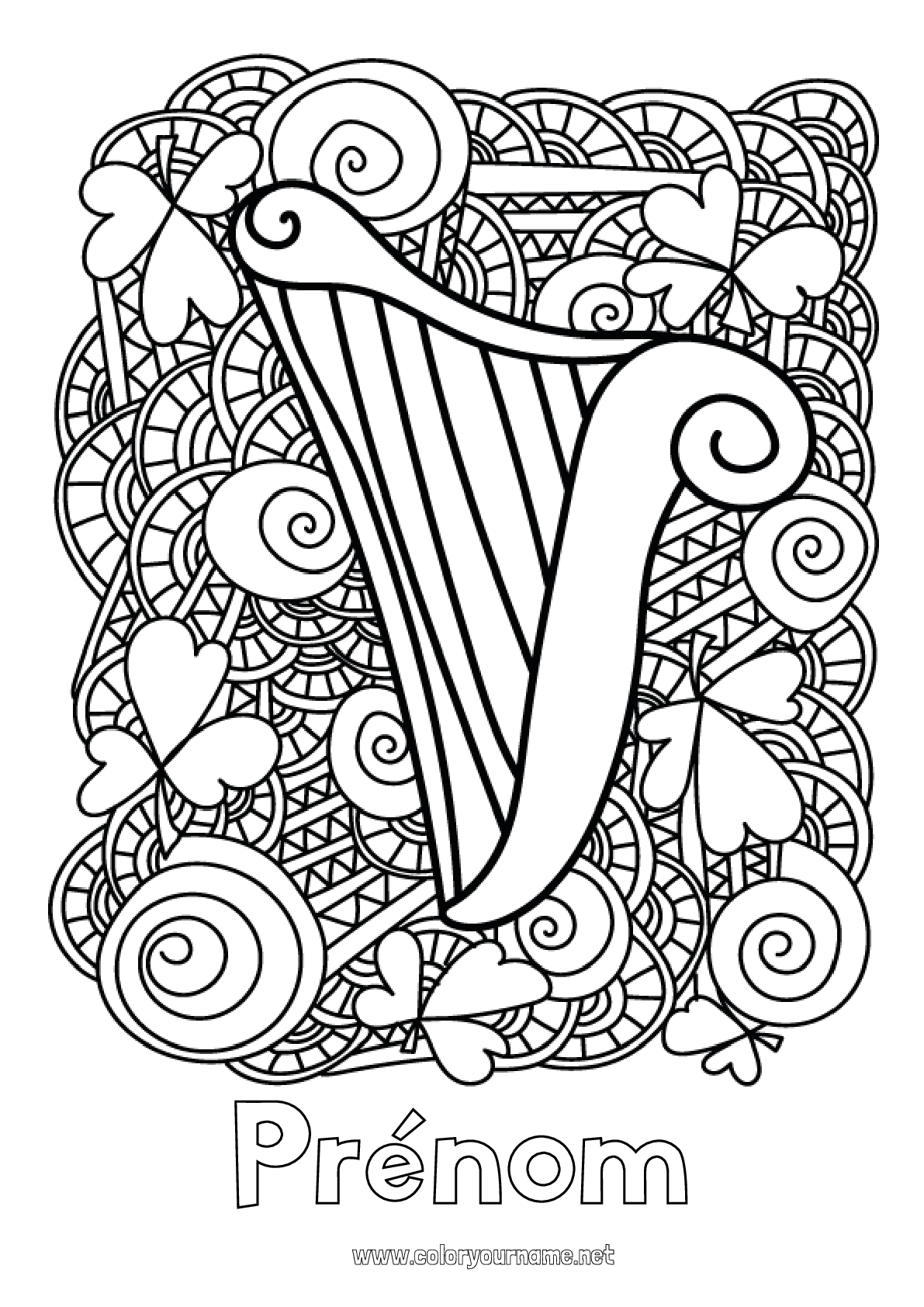 Coloriage n°1114 - Mandala Trèfle Irlande