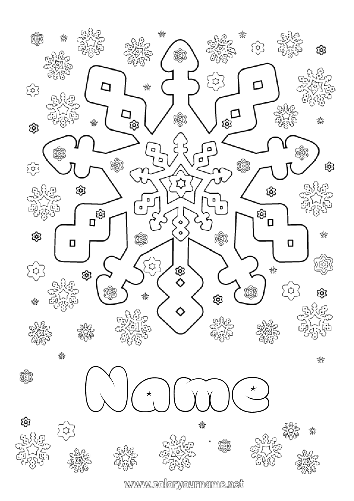 Coloring page No.1118 - Snow Winter Mandala