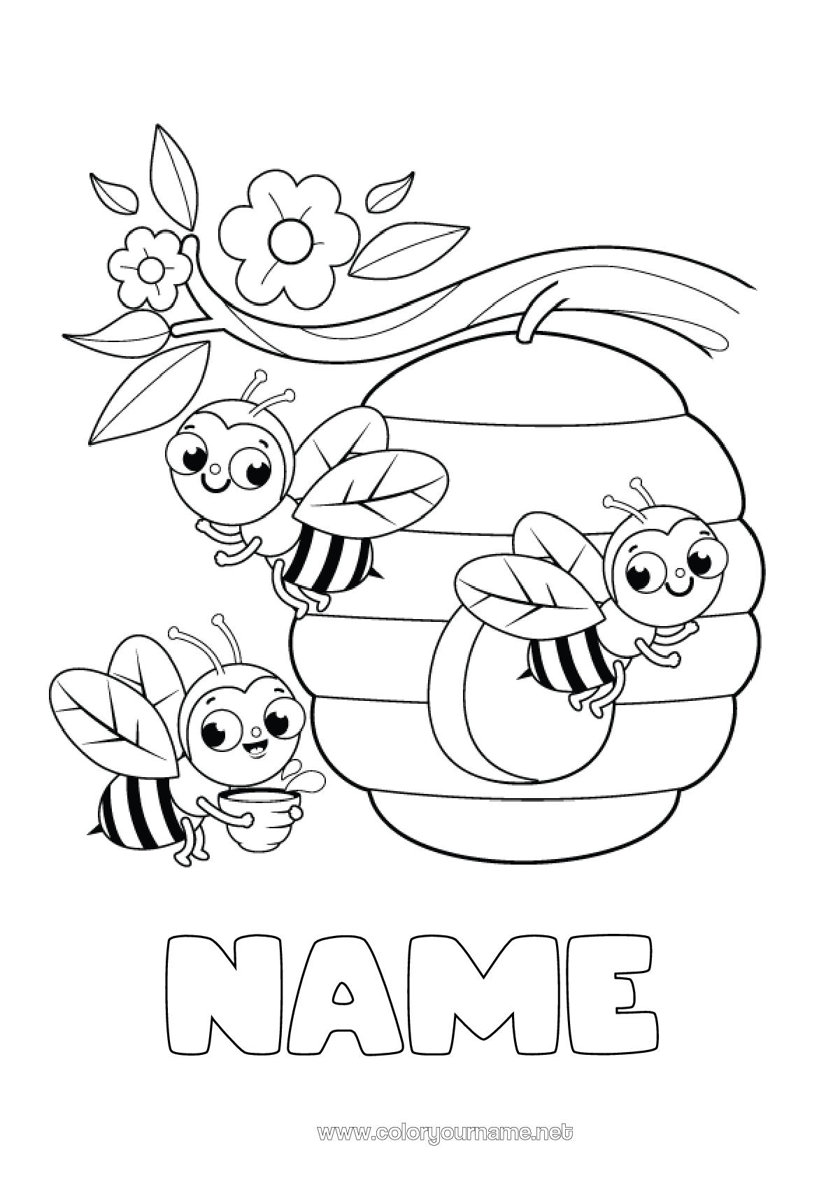 Coloring page No.1119 - Spring Animal Bee