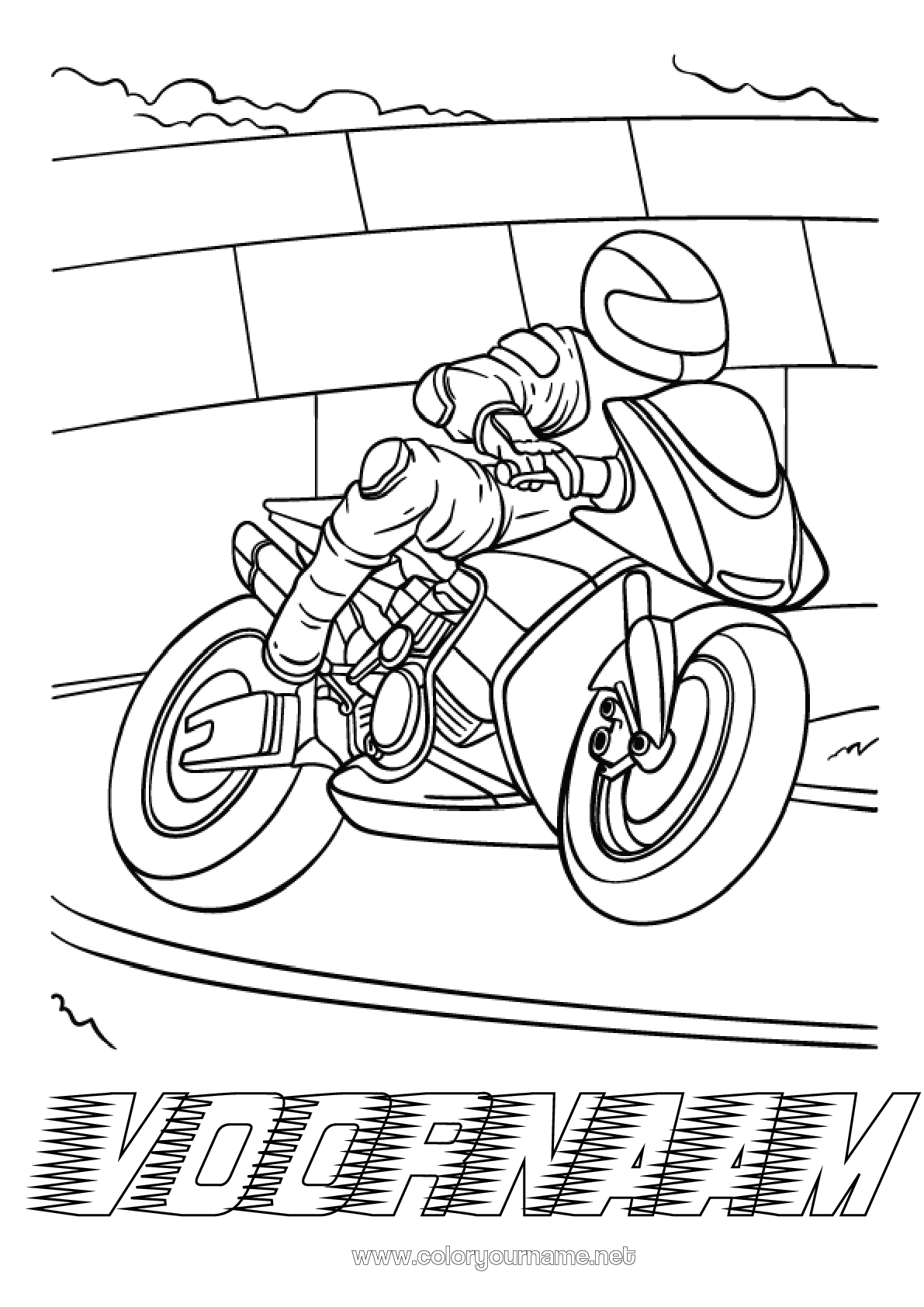 Kleurplaat nr.1127 - Voertuigen Race Motor