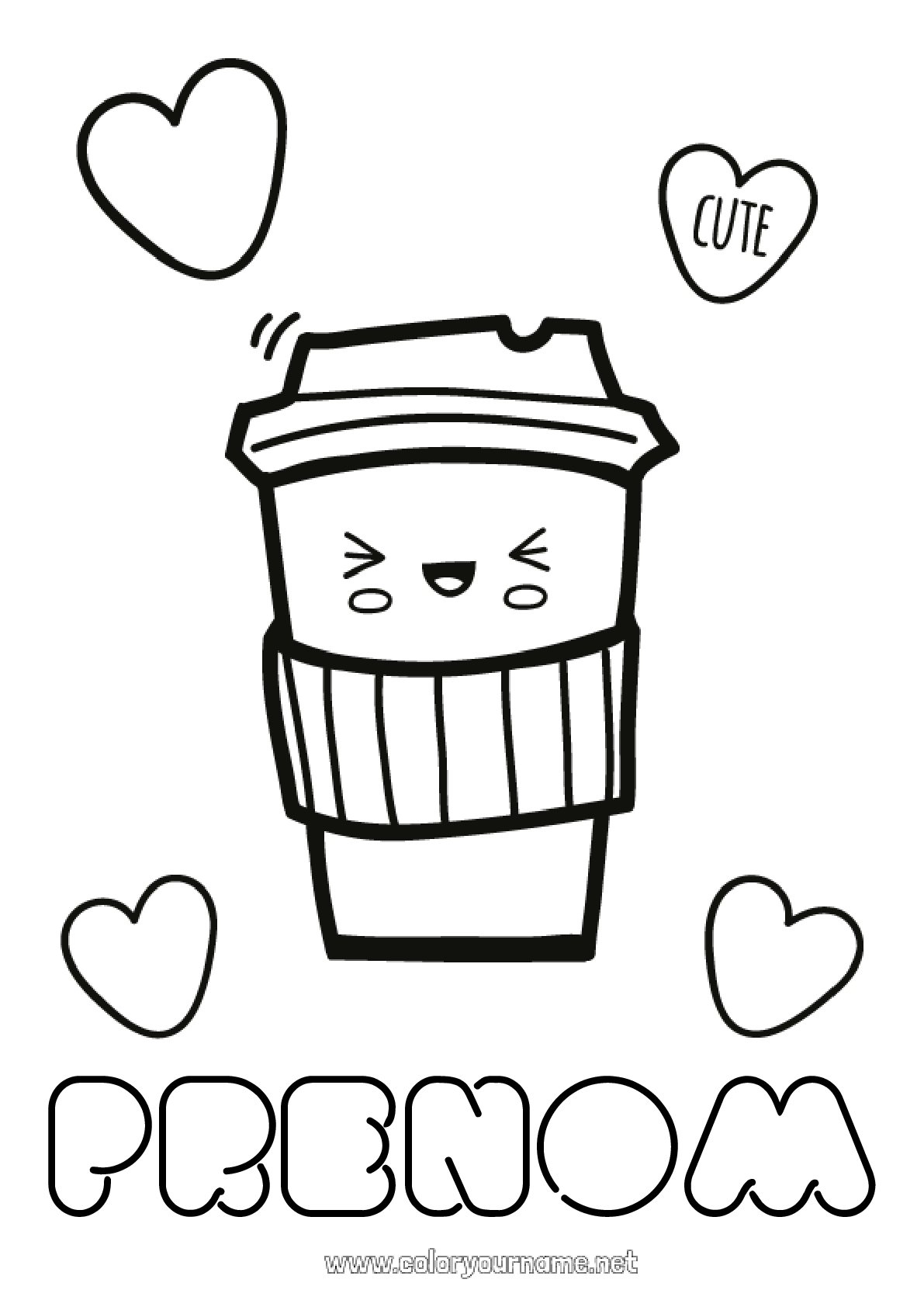Coloriage n°114 - Mignon Kawaii Café