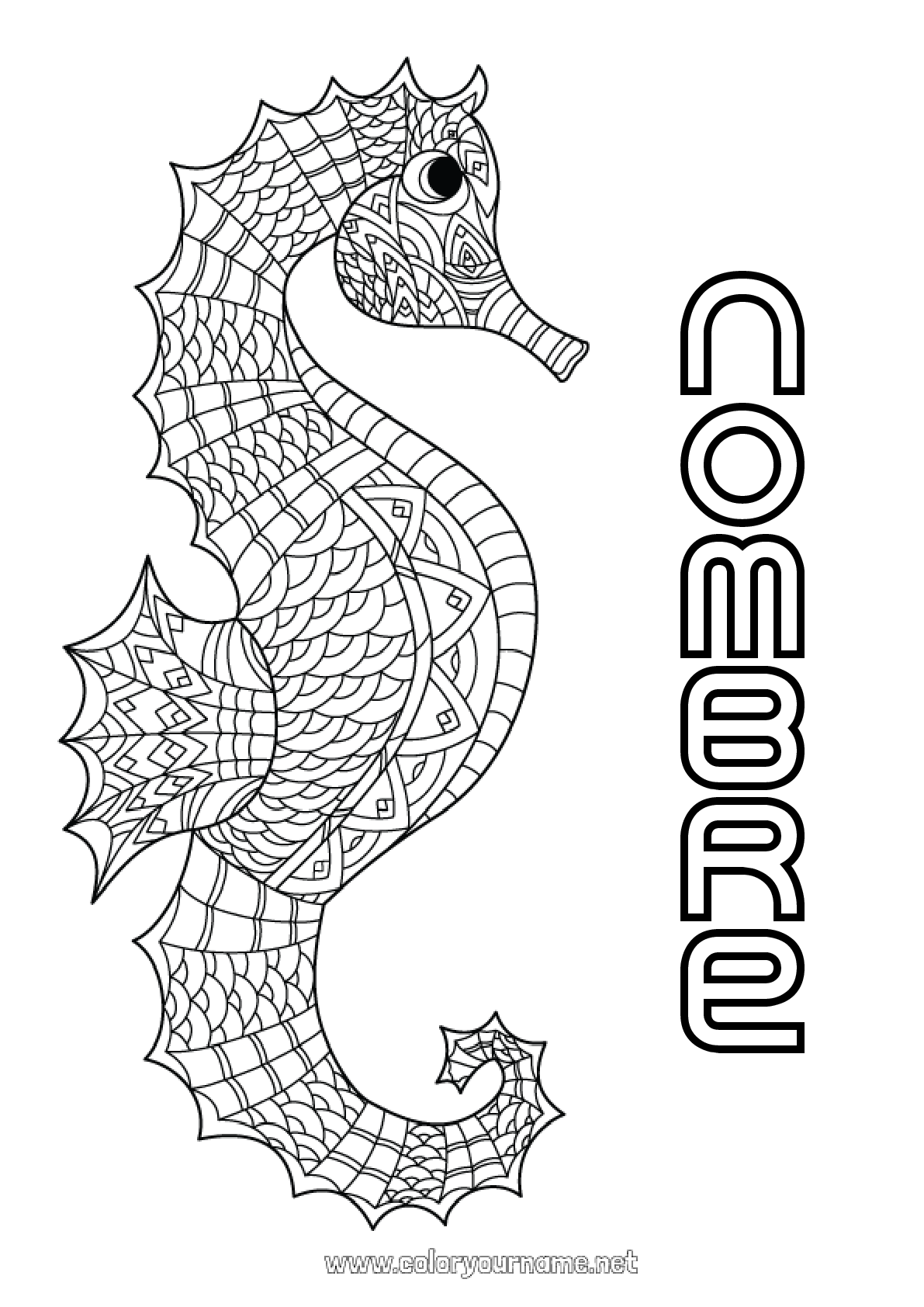 Nº de colorear 1162 - Mandala Mar Animales