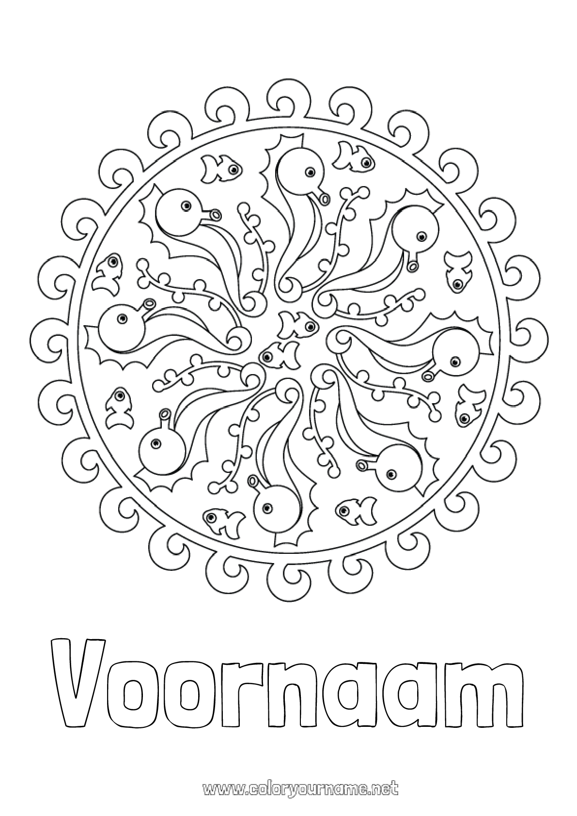Kleurplaat nr.1181 - Mandala Zee Dier