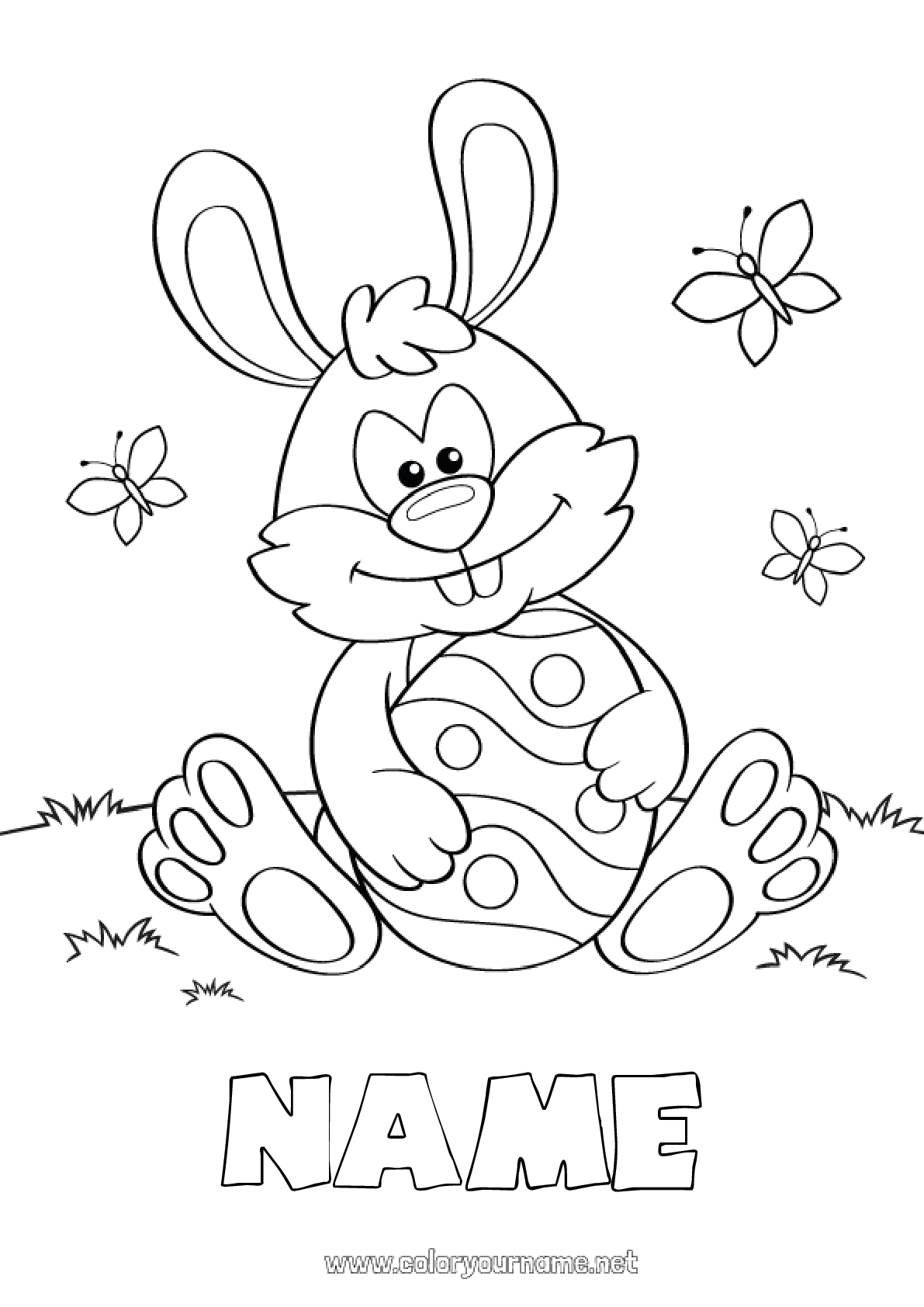 Coloring page No.1207 - Spring Bunny Animal