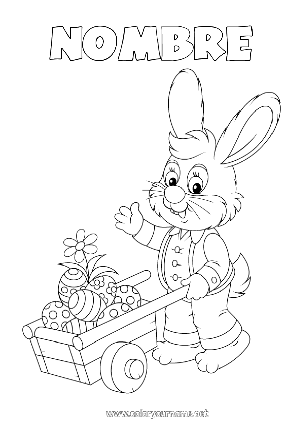 Nº de colorear 1229 - Primavera Conejo Animales