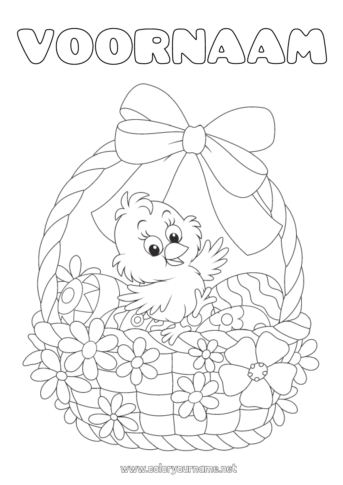 Kleurplaat nr.1233 - Lente Kuiken Dier