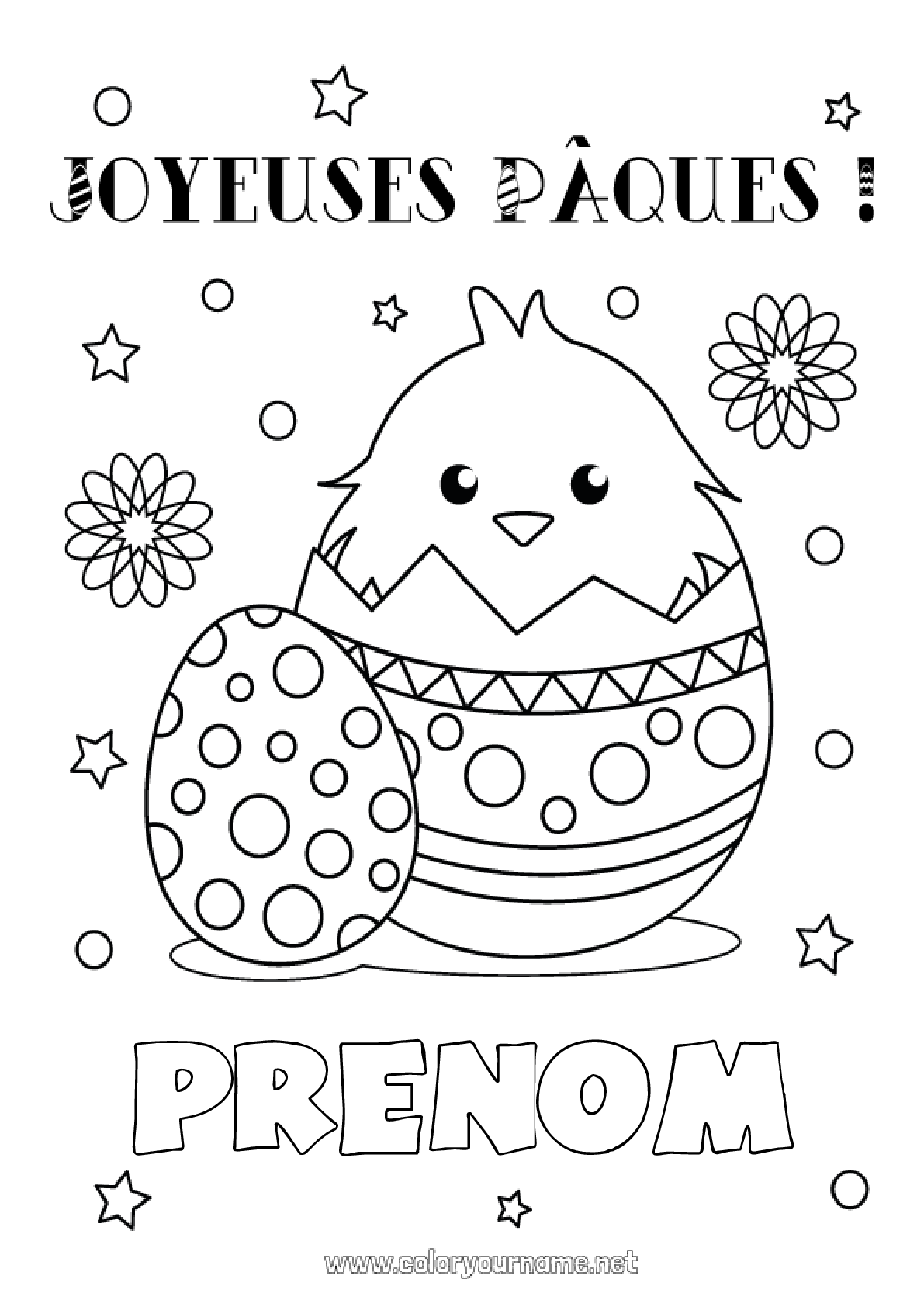 Coloriages De Poussin De Joyeuses PÃ¢ques