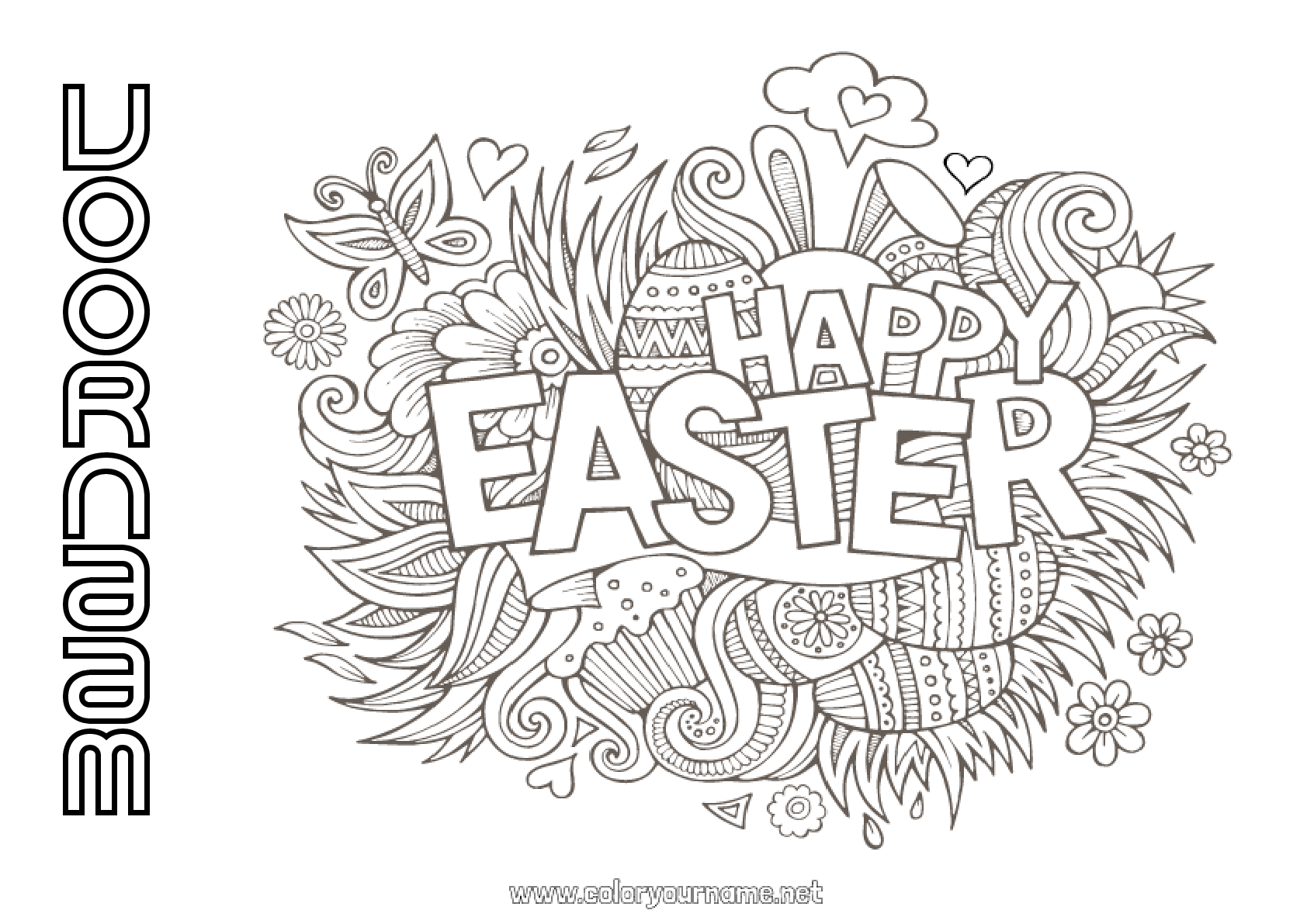 Kleurplaat nr.1261 - Mandala Lente Paaseieren