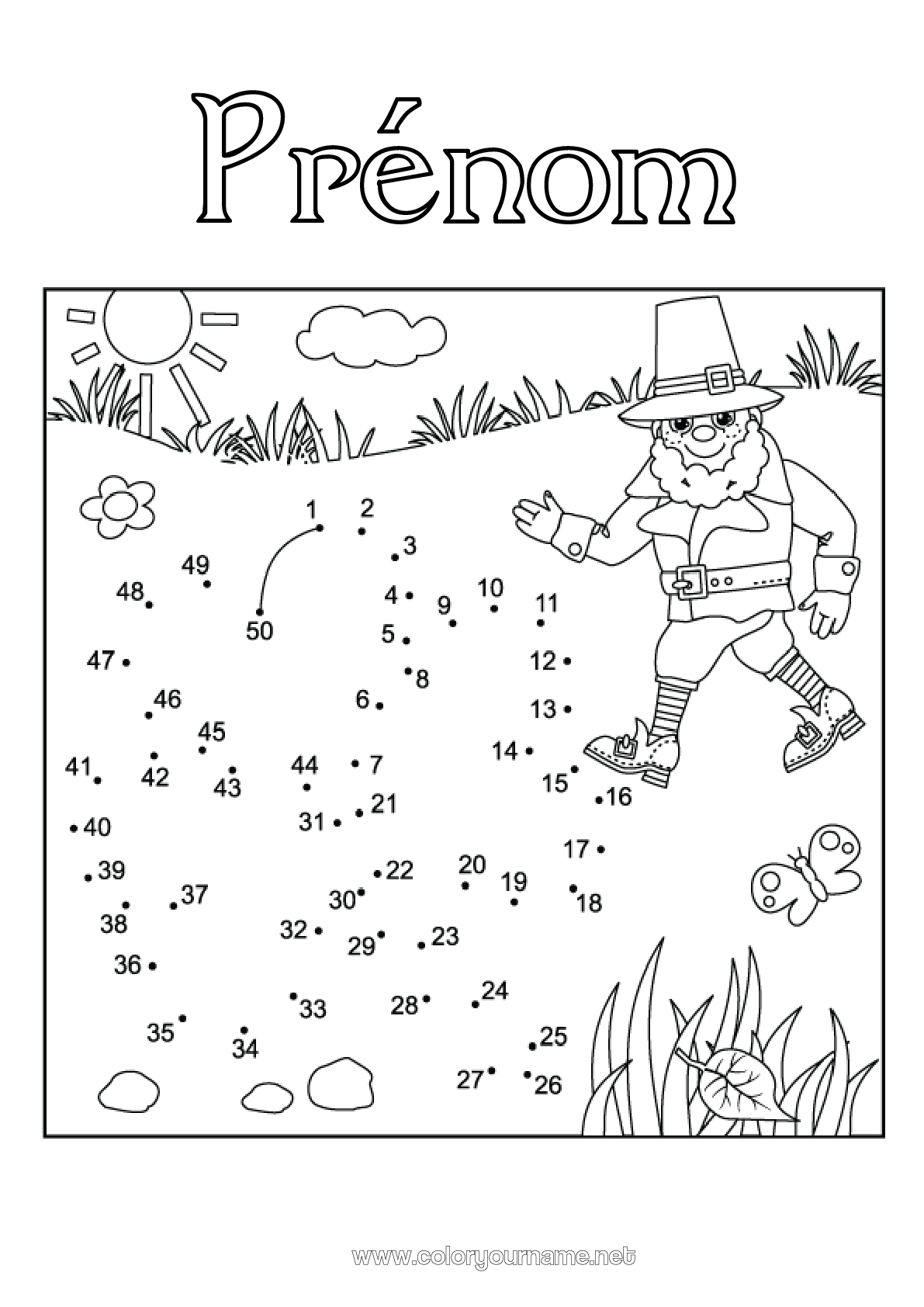 Coloriage n°1277 - Activités enfants Points à relier Trèfle