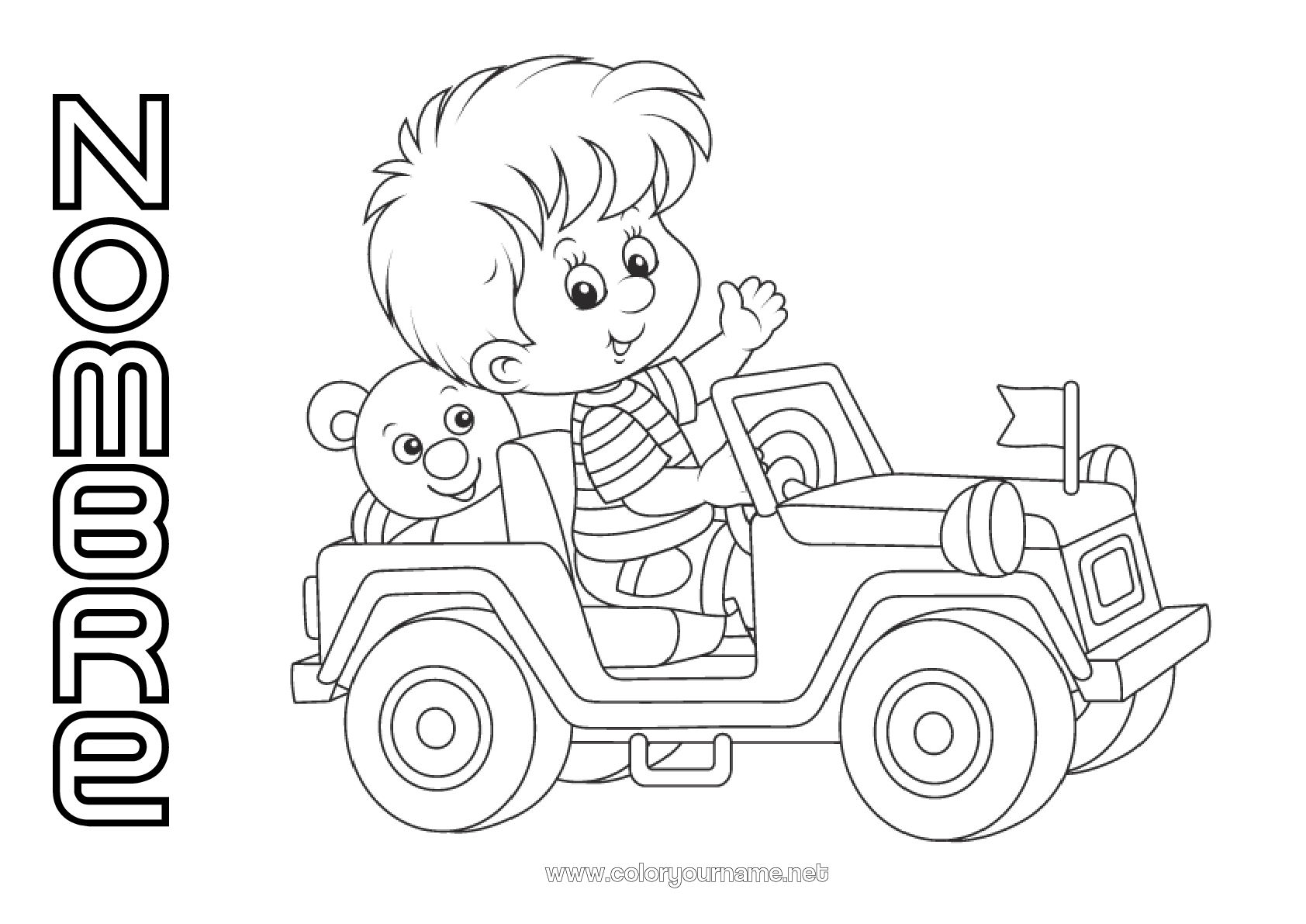 Nº de colorear 1294 - Chico Vehículos Coches