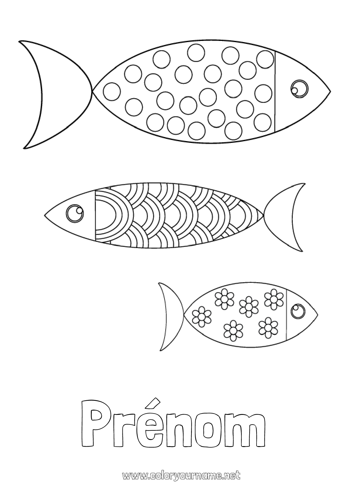 Coloriage n°1327 - Activités enfants Poisson Poisson d'avril