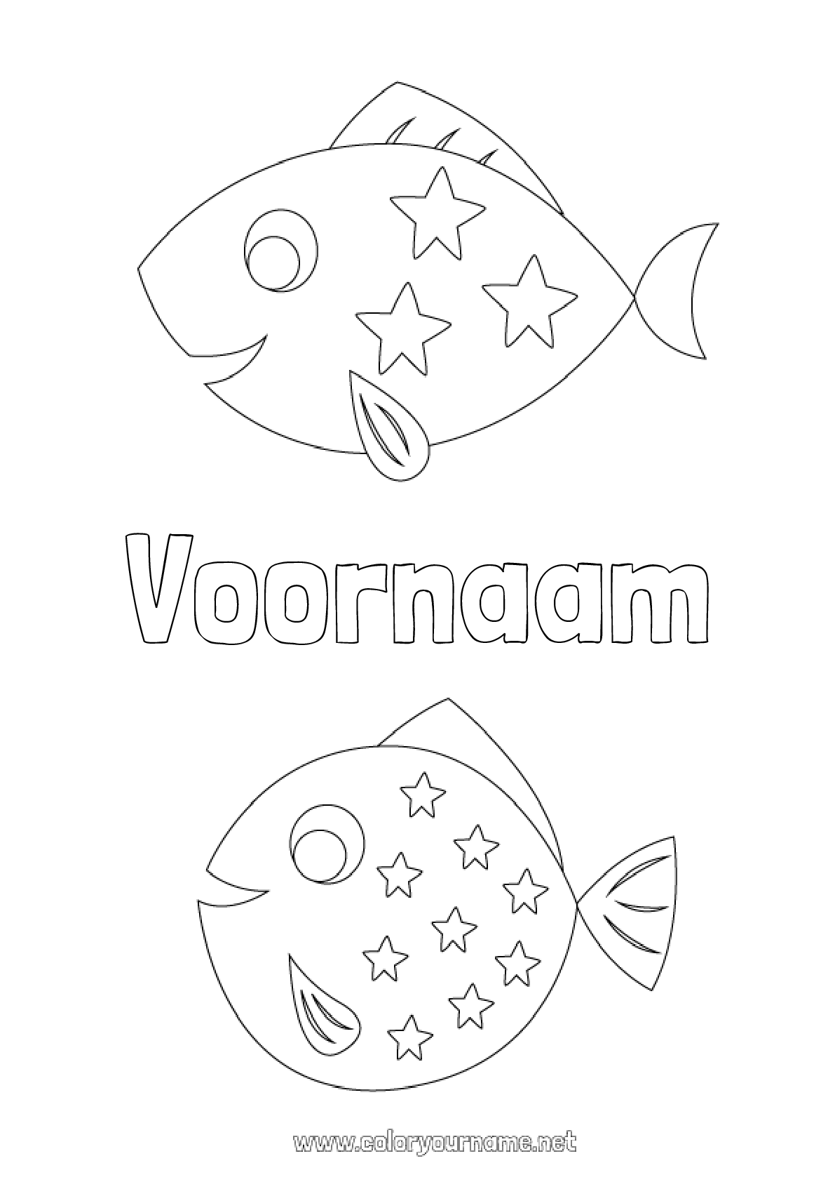 Kleurplaat nr.1329 - Activiteiten voor Kinderen Vis 1 april