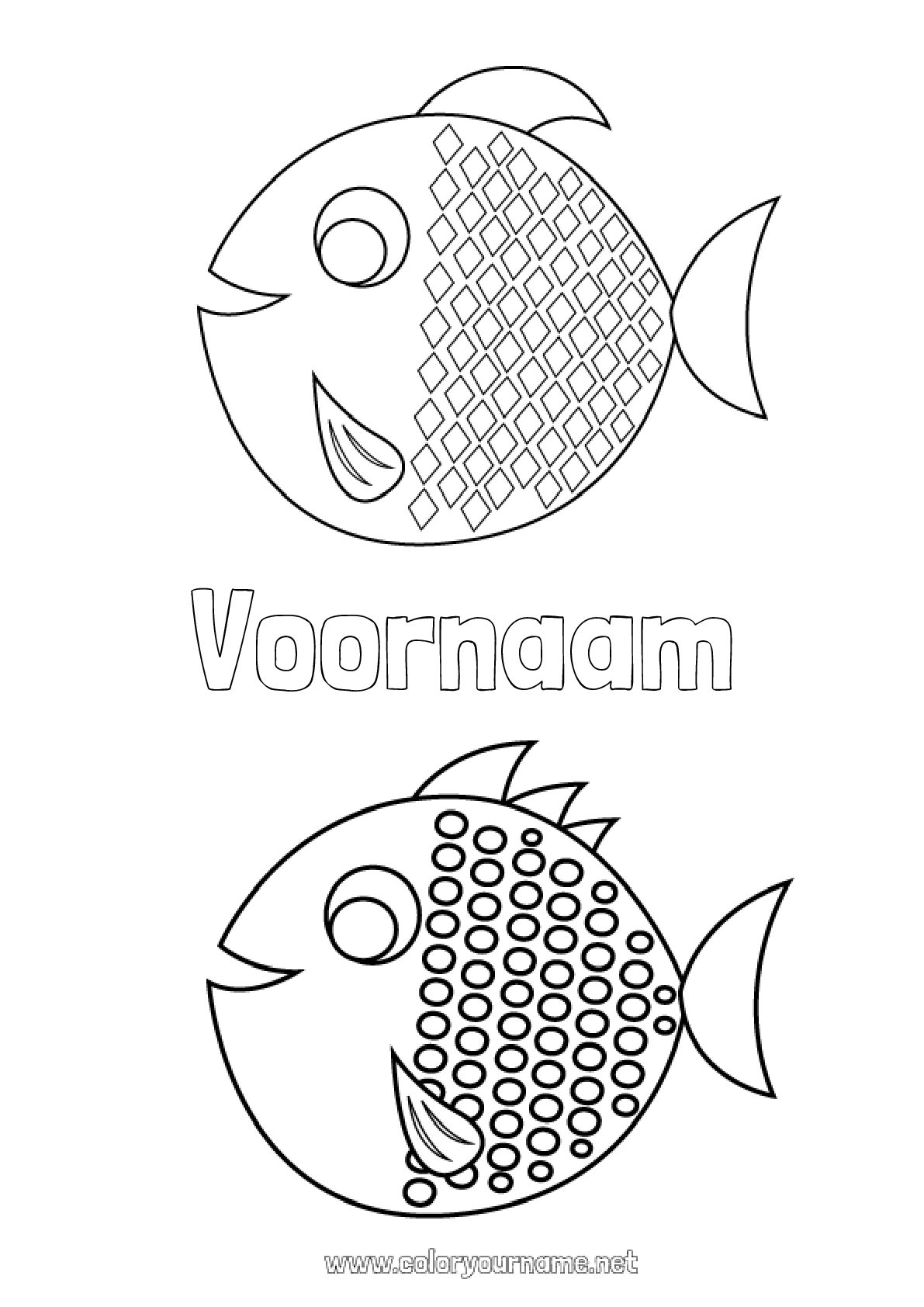 Kleurplaat nr.1330 - Activiteiten voor Kinderen Vis 1 april