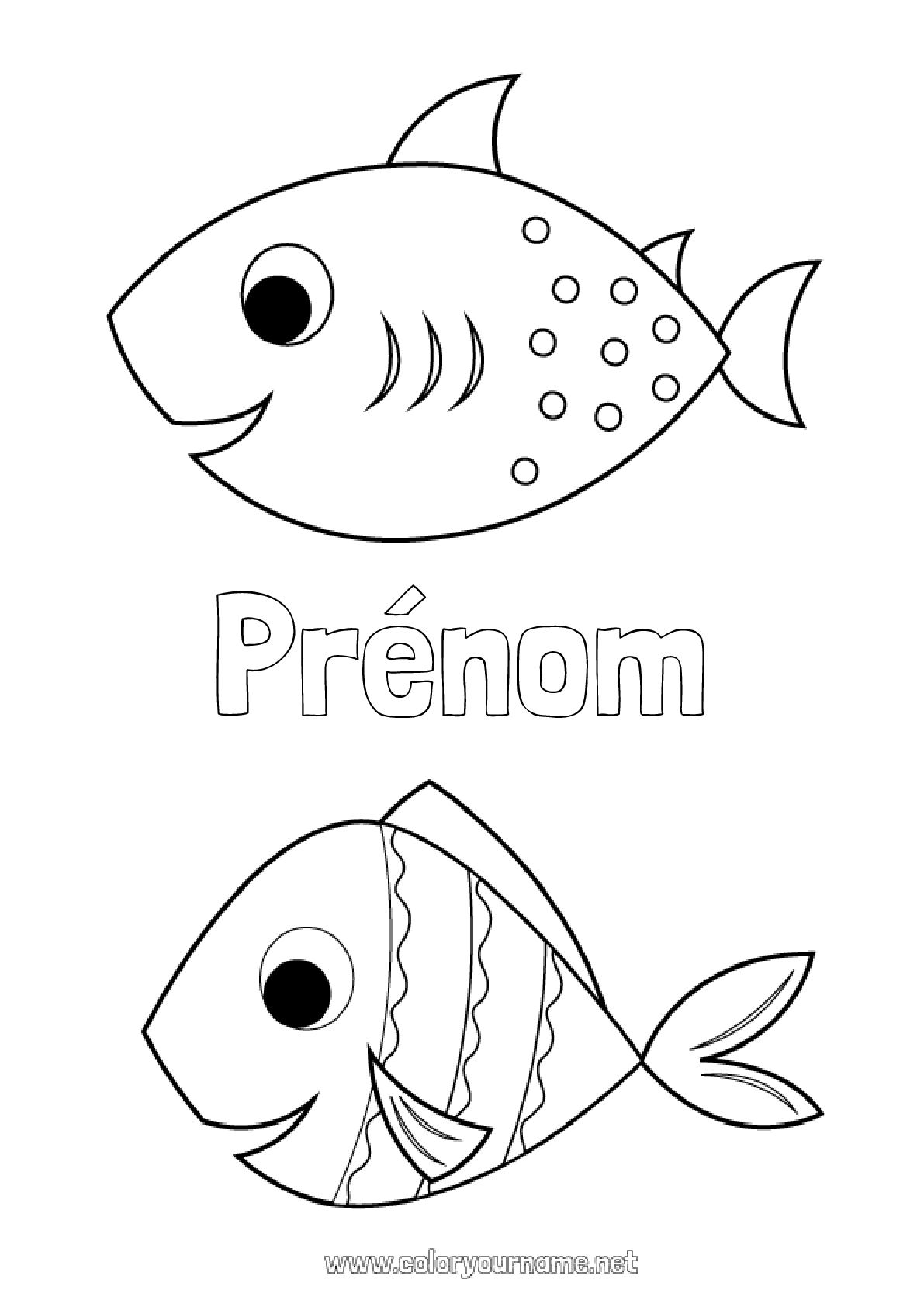 Coloriage n°1331 - Activités enfants Poisson Poisson d'avril