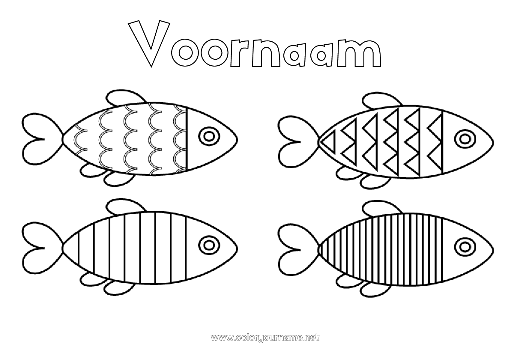 Kleurplaat nr.1345 - Activiteiten voor Kinderen Vis 1 april