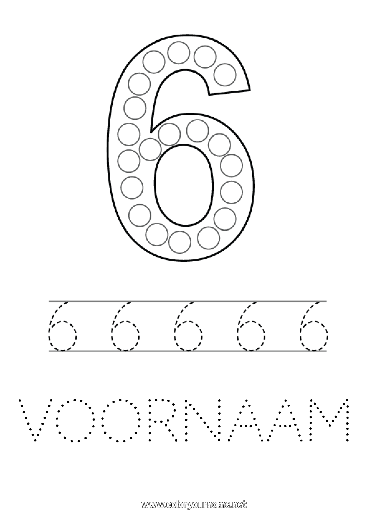 Kleurplaat nr.1347 - Getal Activiteiten voor Kinderen Puntmarkers