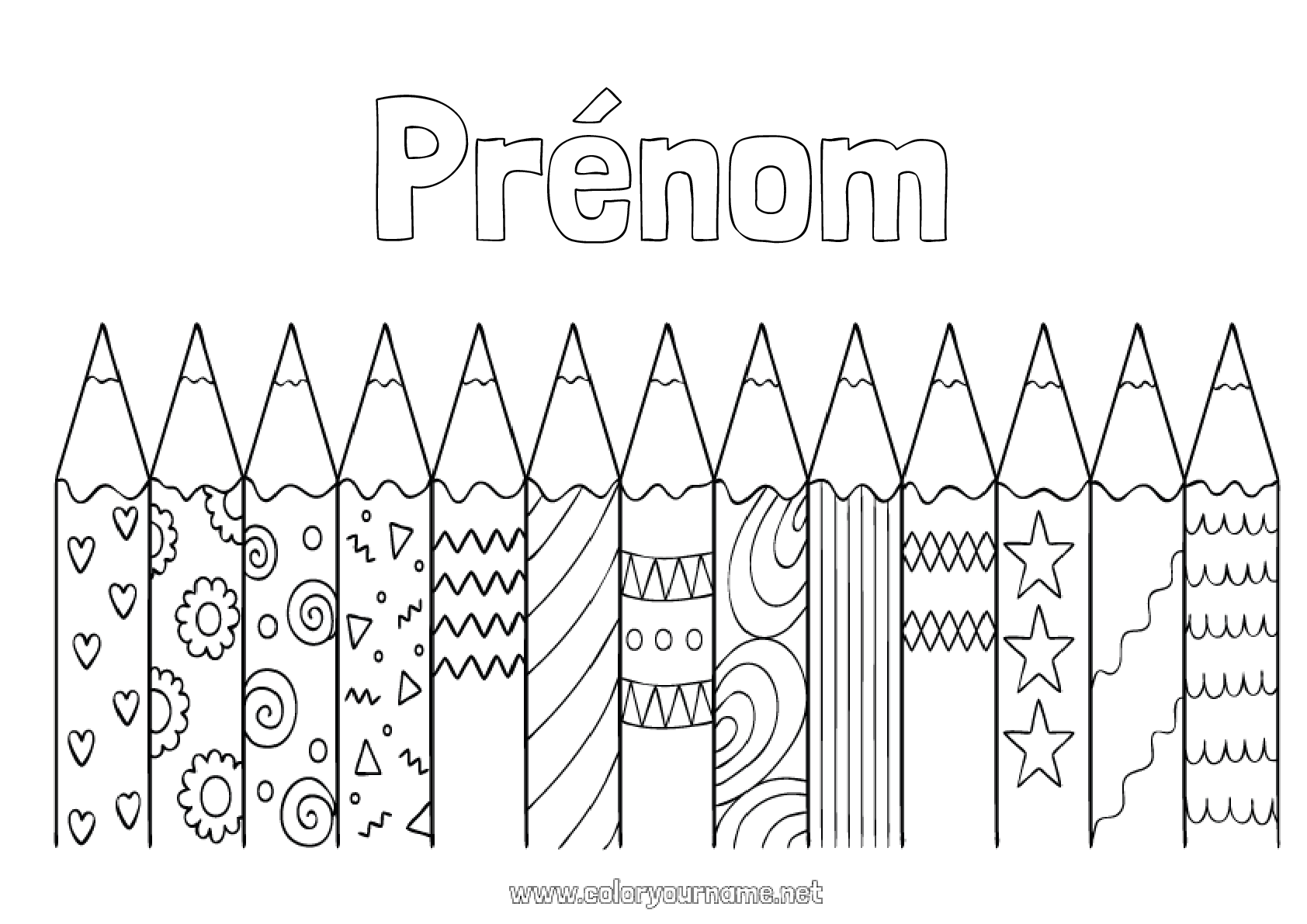 Coloriage Crayons De Couleurs | Chtoby Pomnili