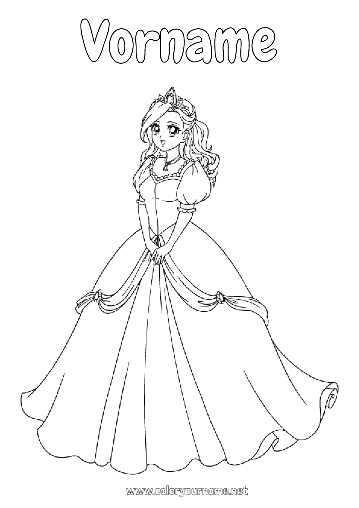 Malvorlage Nr.1385 - Prinzessin Märchen