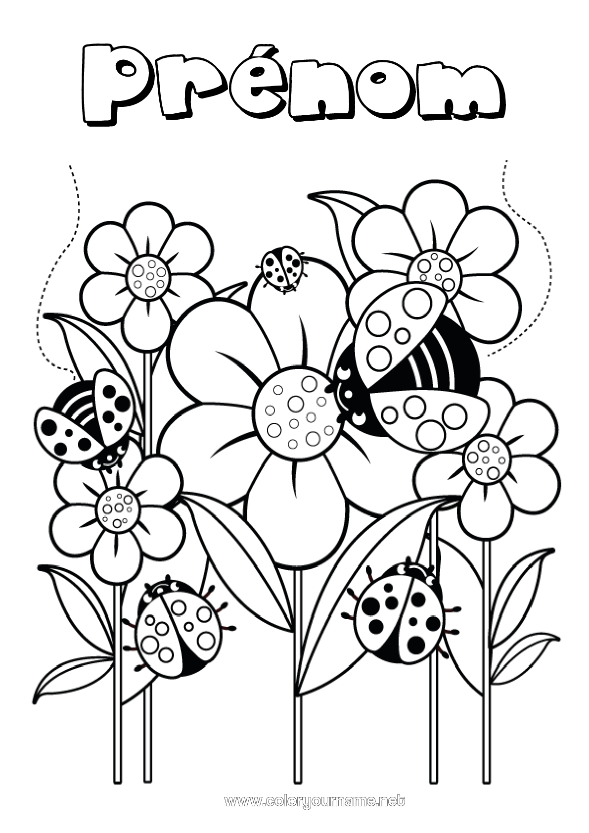 Coloriage n°1396 - Fleurs Printemps Animal
