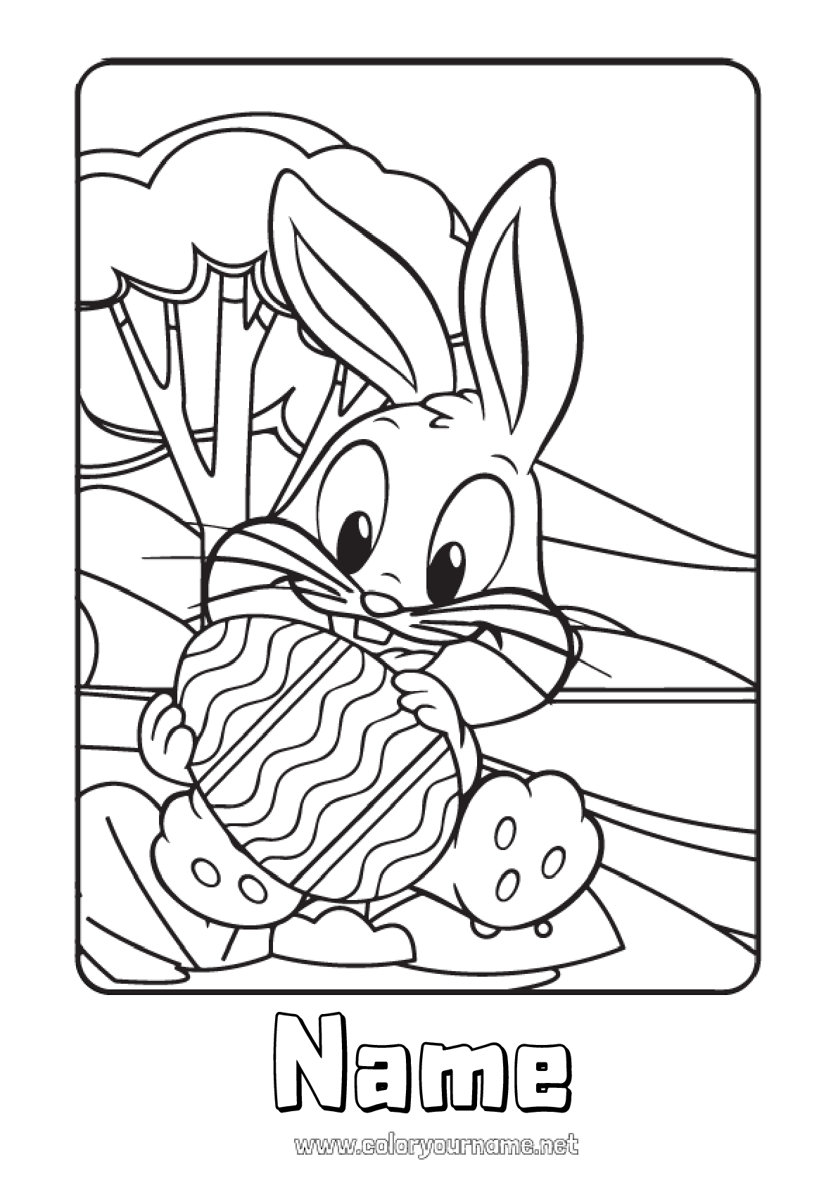 Coloring page No.1417 - Bunny Animal Easter eggs