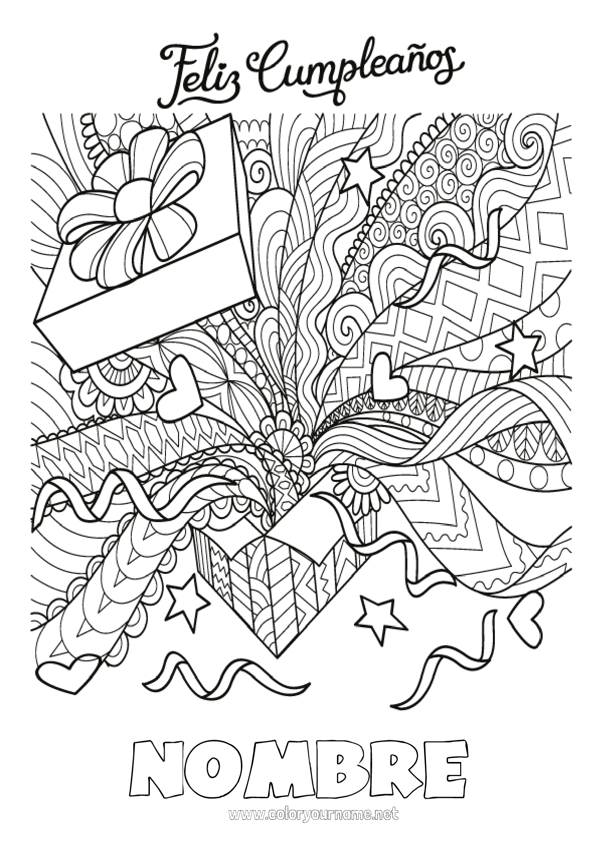 Nº de colorear 141 - Regalos Cumpleaños Mandala