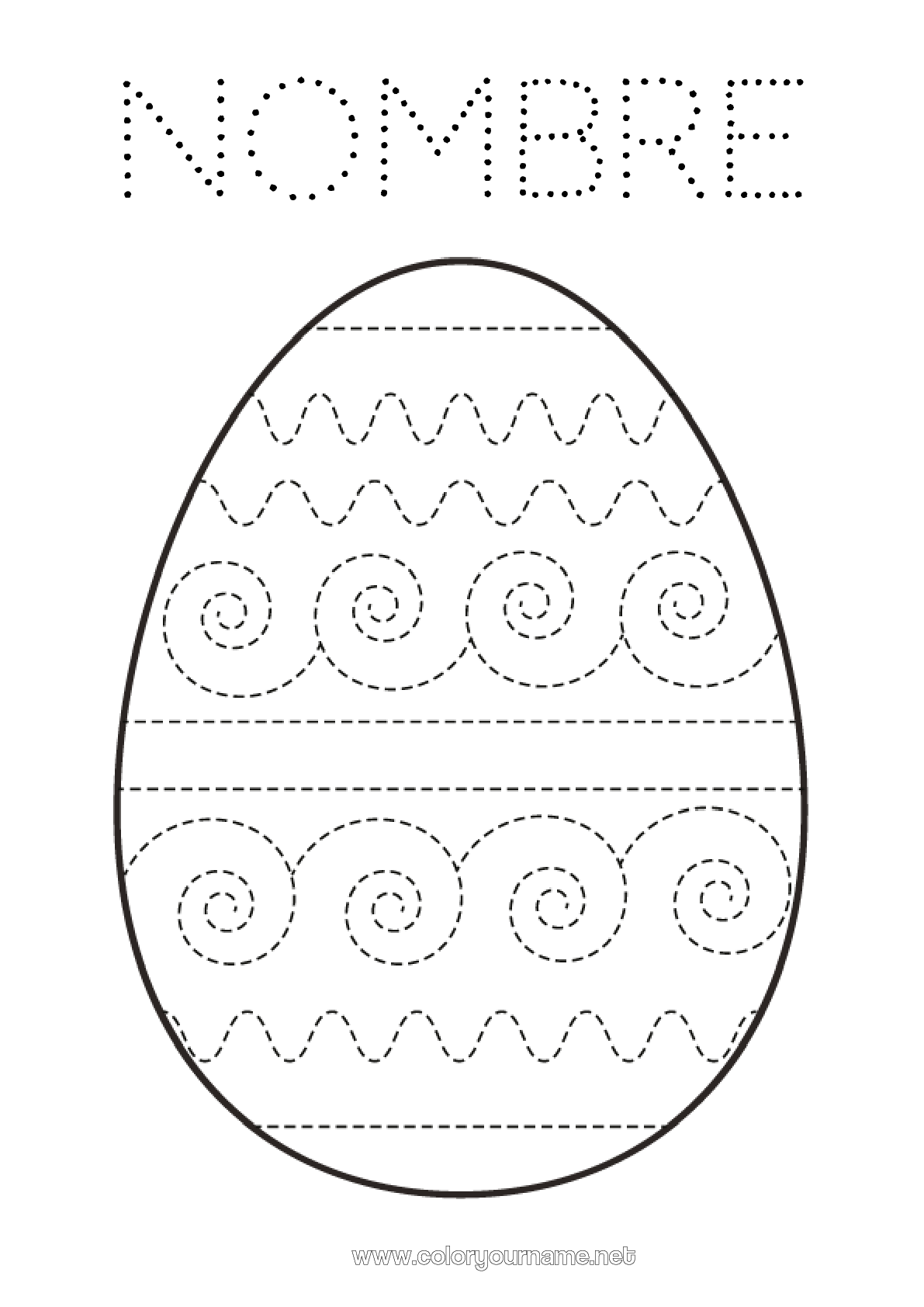 Nº de colorear 1468 - Primavera Actividades para niños Huevos de Pascua