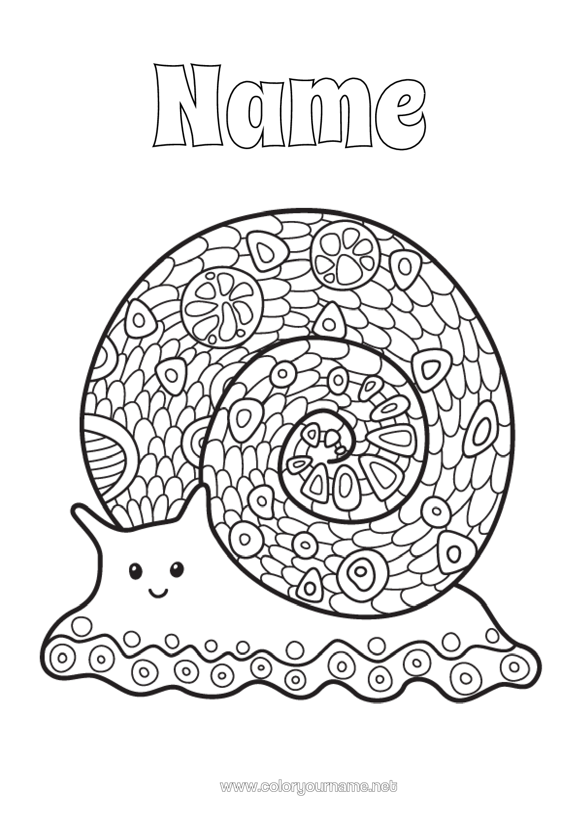 Coloring page No.1479 - Mandala Animal Snail