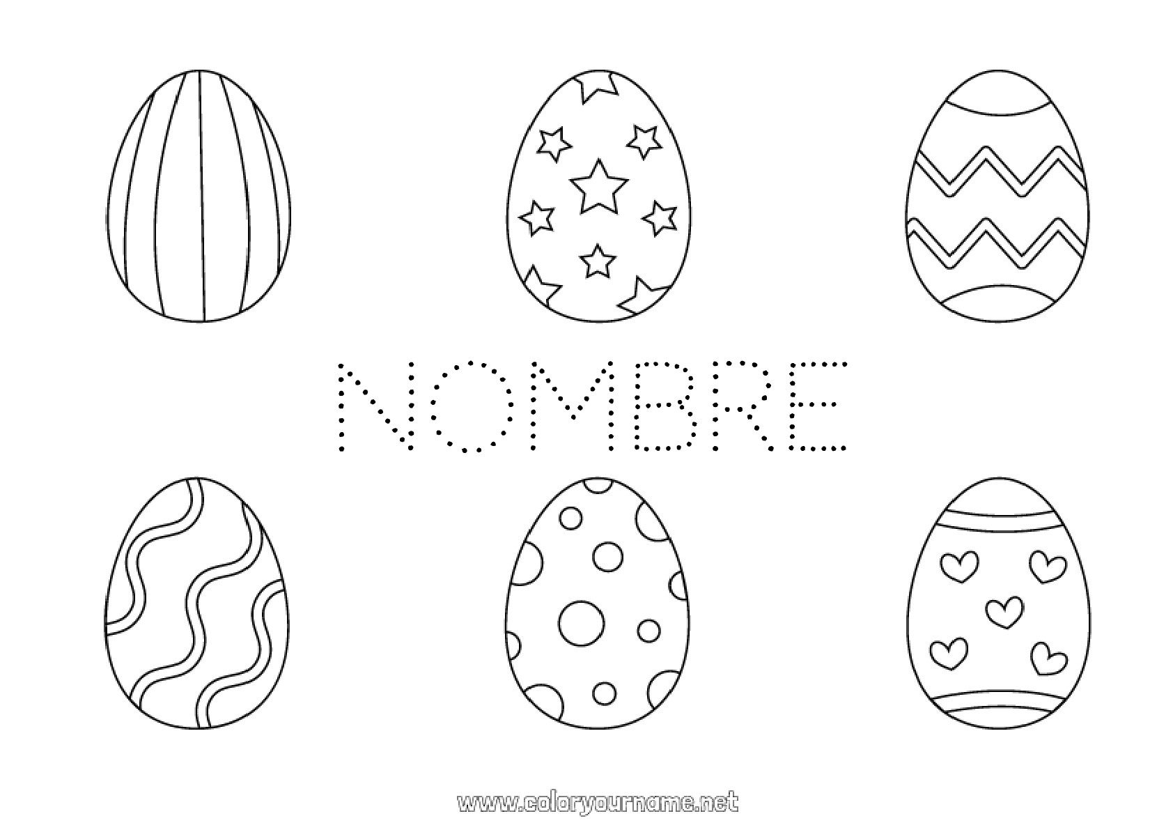 Nº de colorear 1485 - Actividades para niños Huevos de Pascua Pascua de ...