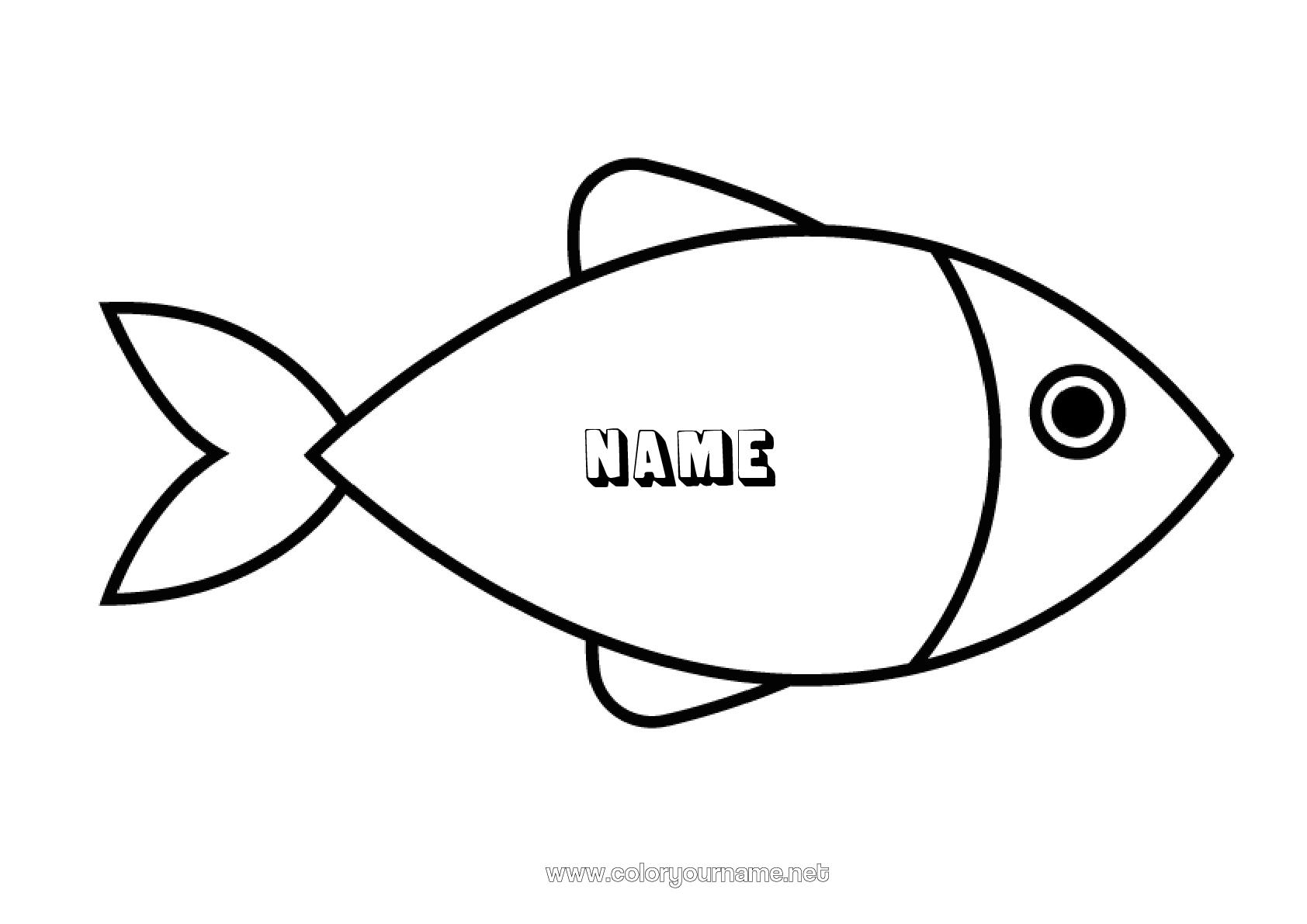 Coloring page No.1487 - Children's activities Animal Fish