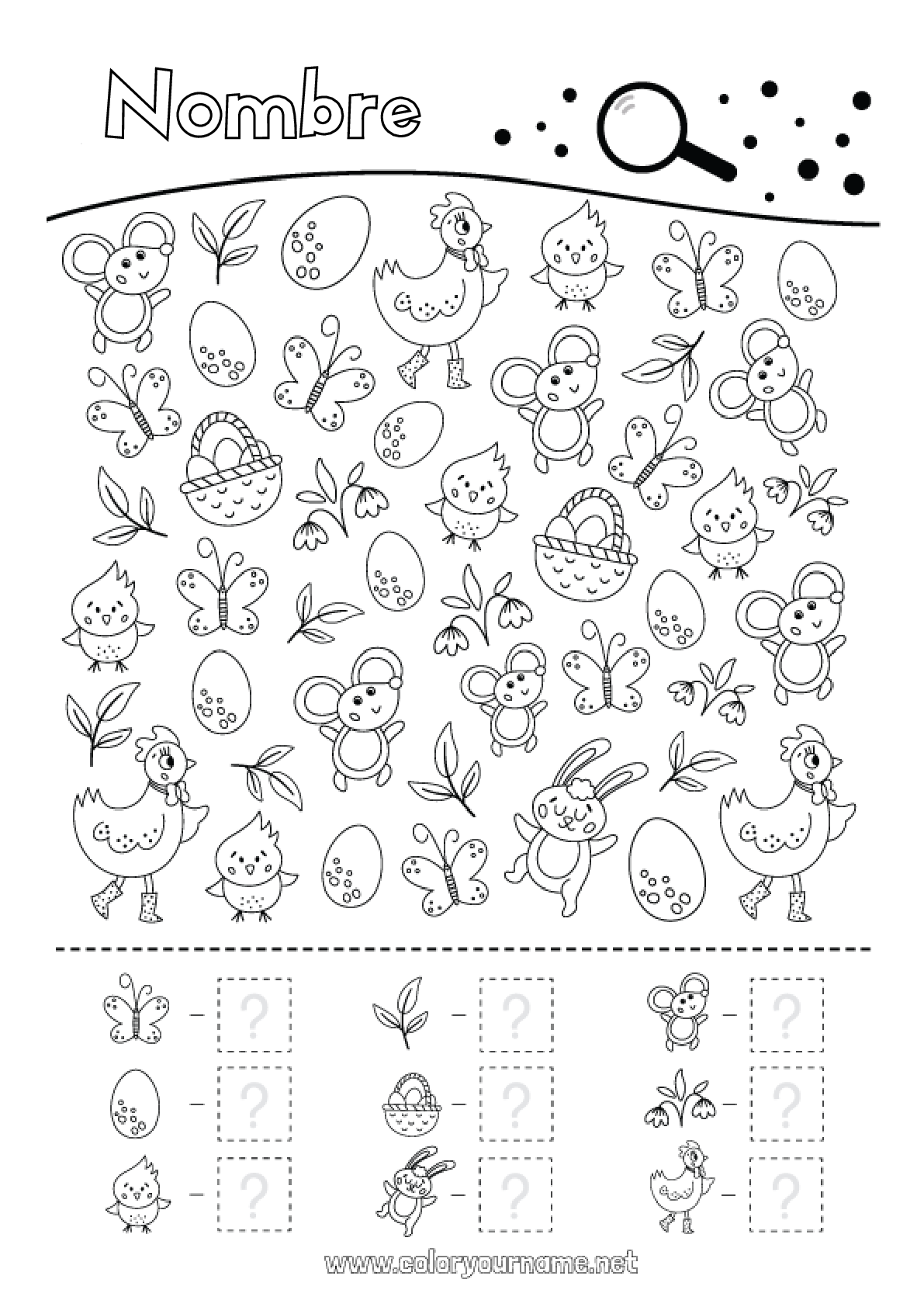 Nº de colorear 1490 - Primavera Actividades para niños Pascua de ...