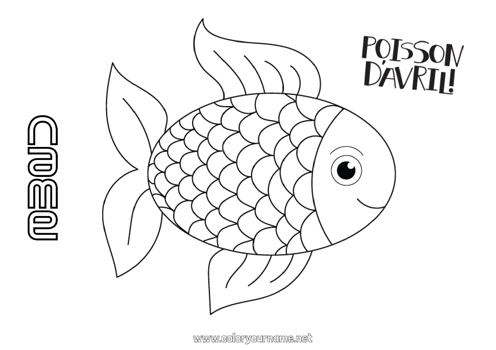 Coloring page No.1504 - Animal Fish April Fools' Day