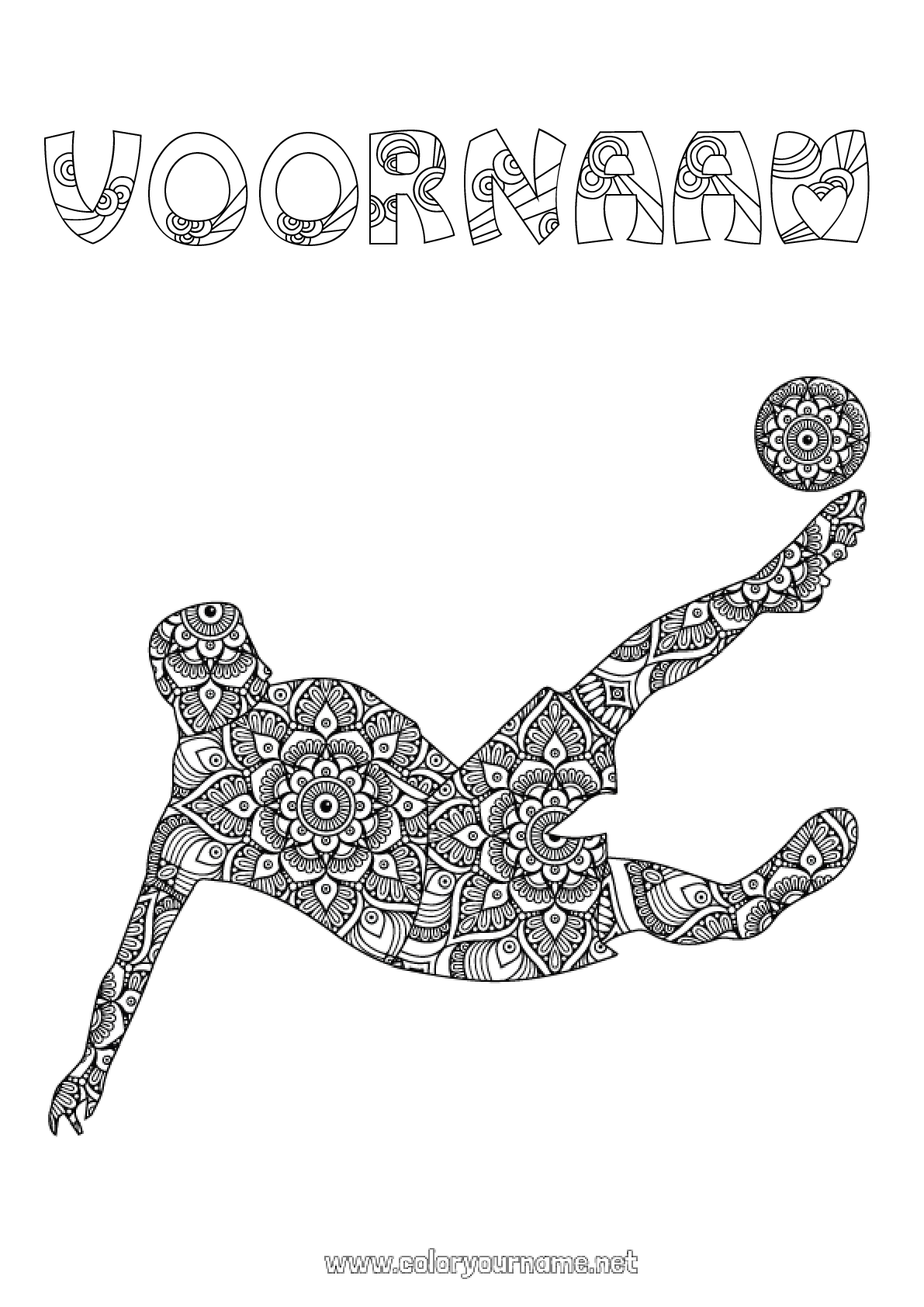 Kleurplaat nr.1524 - Voetbal Sport Mandala