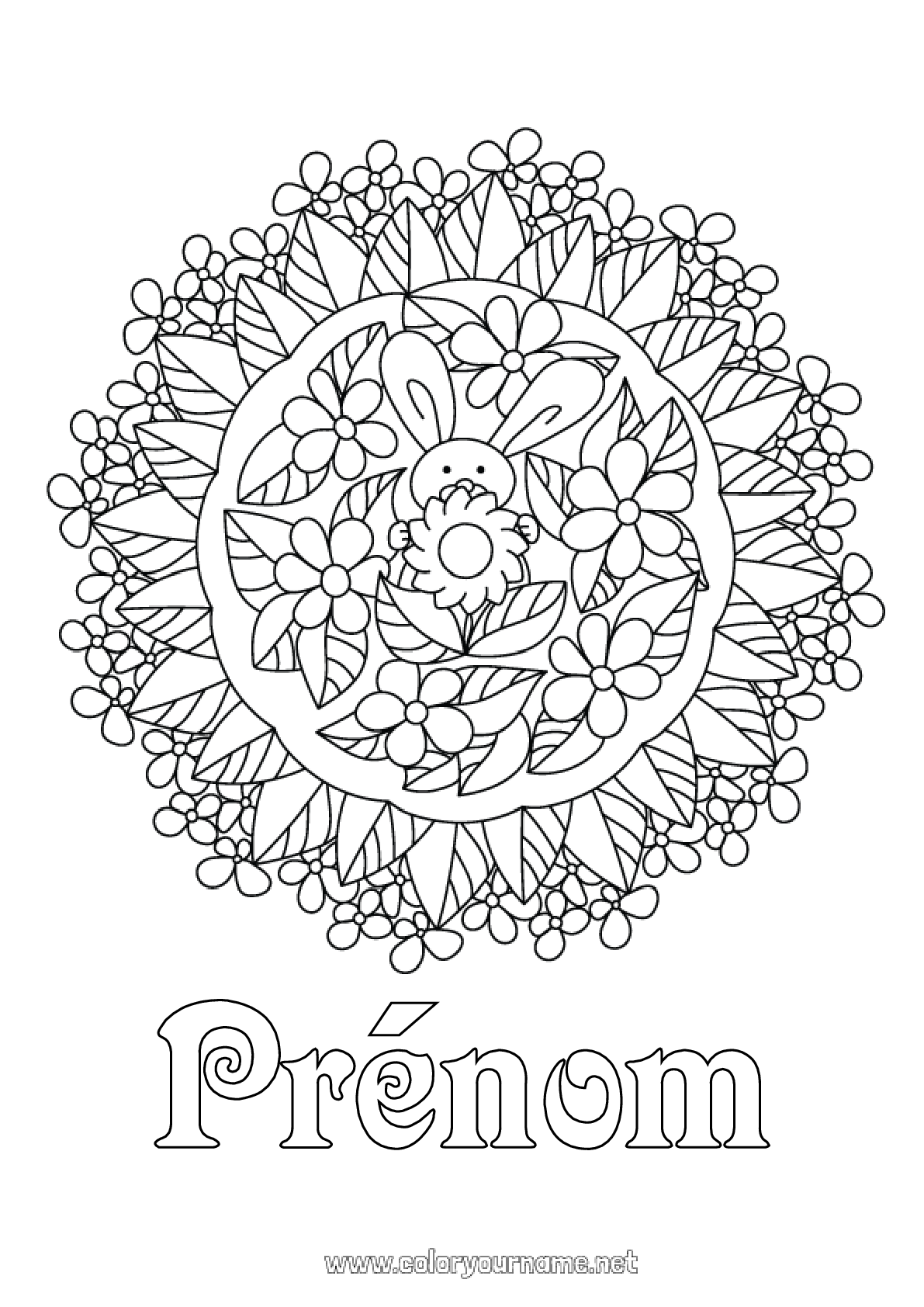Coloriage n°1527 - Fleurs Mandala Printemps