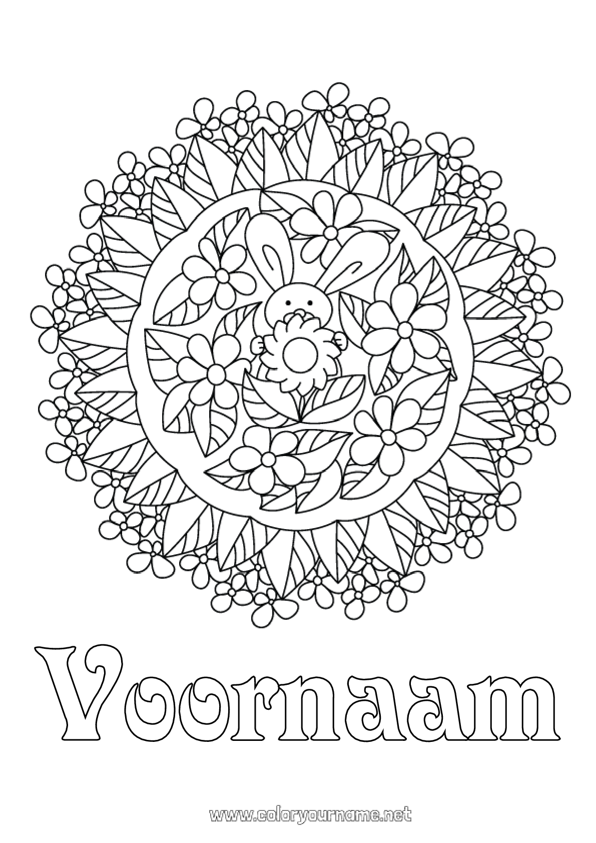 Kleurplaat nr.1527 - Bloemen Mandala Lente