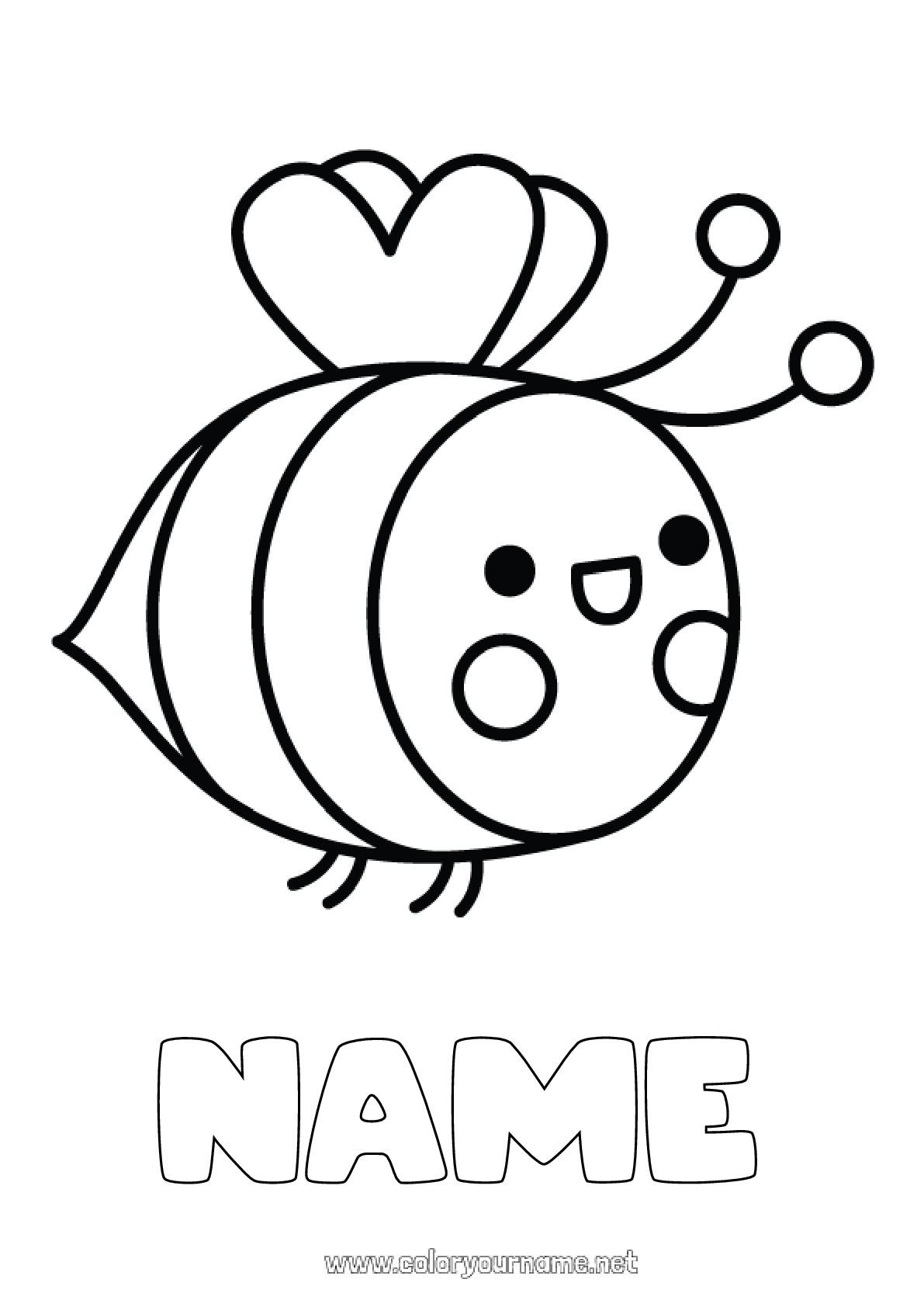 Coloring page No.1529 - Animal Bee Easy coloring pages