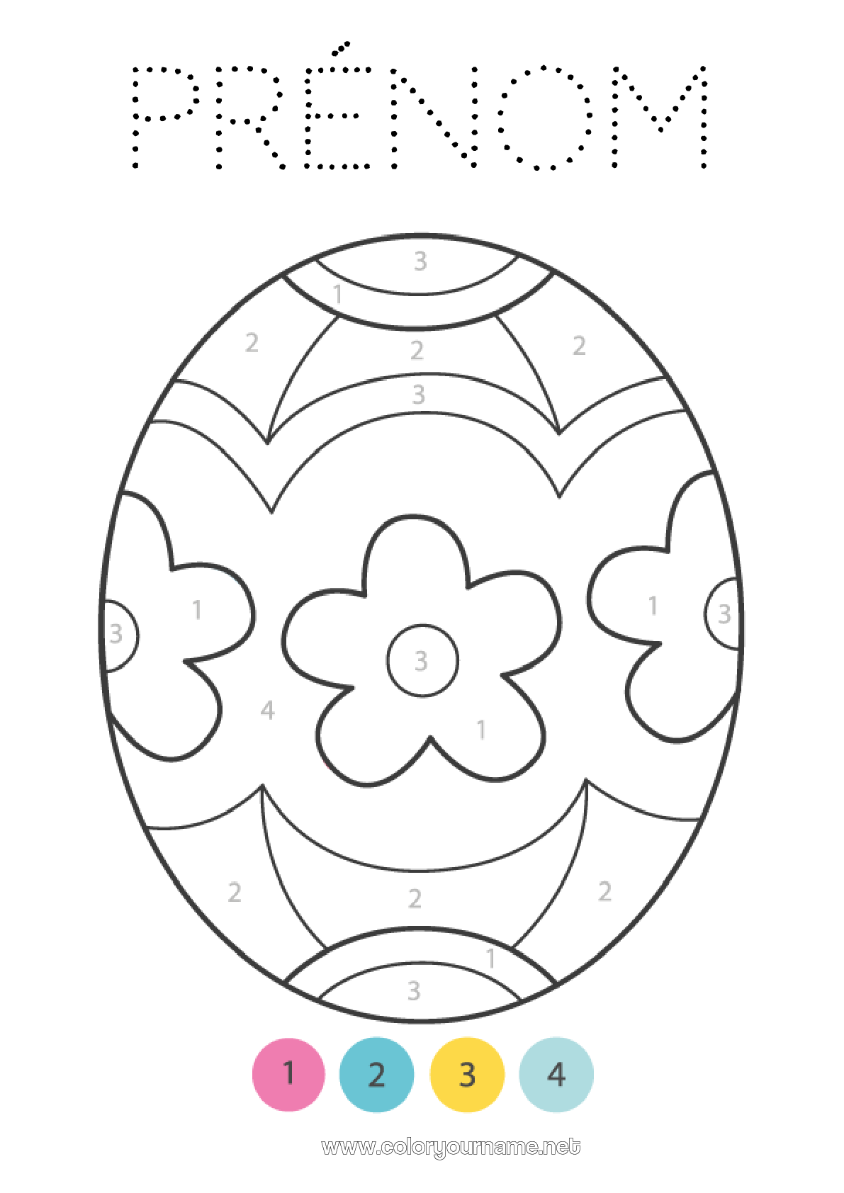 Coloriage n°1549 - Coloriages magiques Activités enfants Pâques