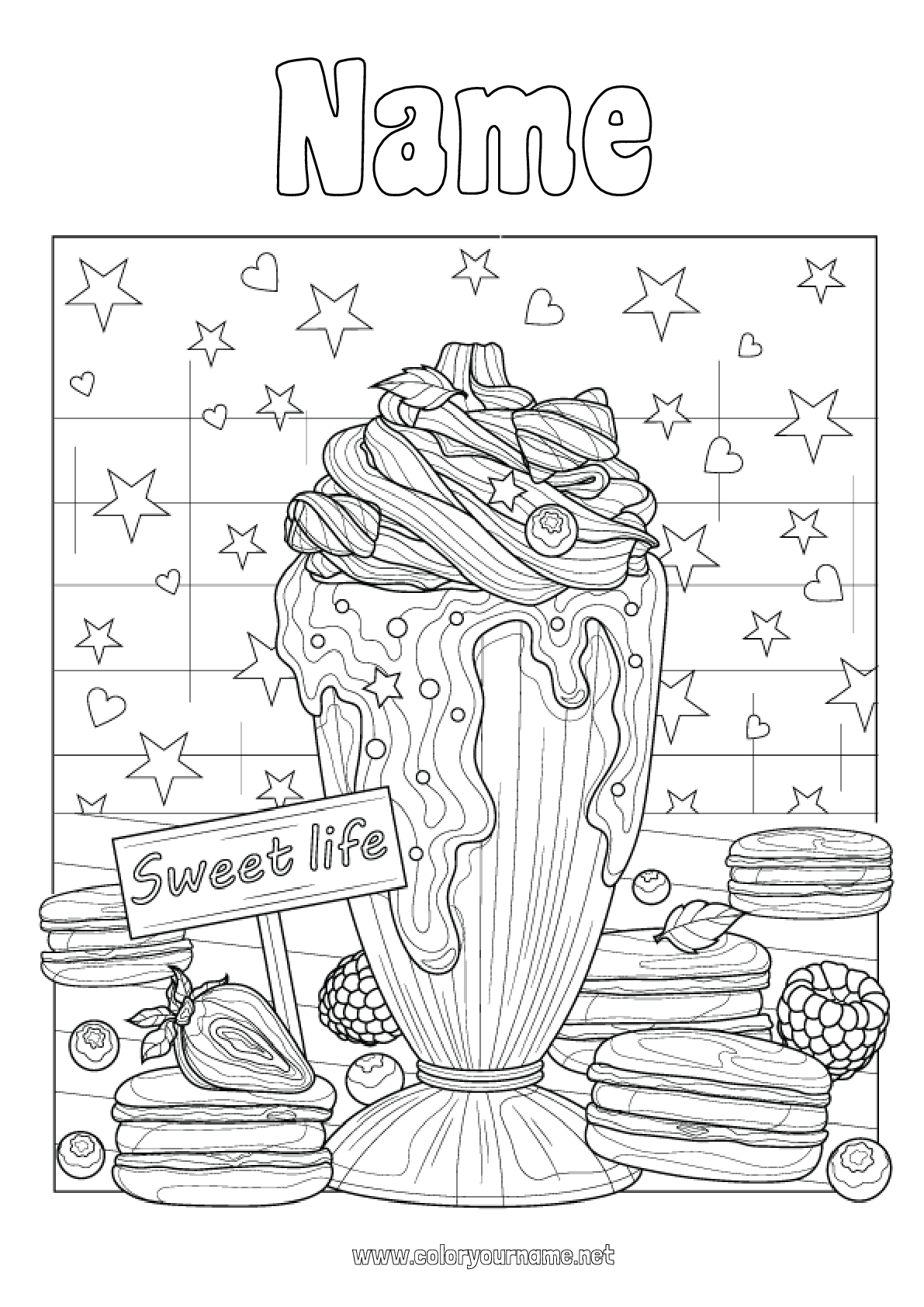 Coloring page No.1568 - Mandala Food Fruits