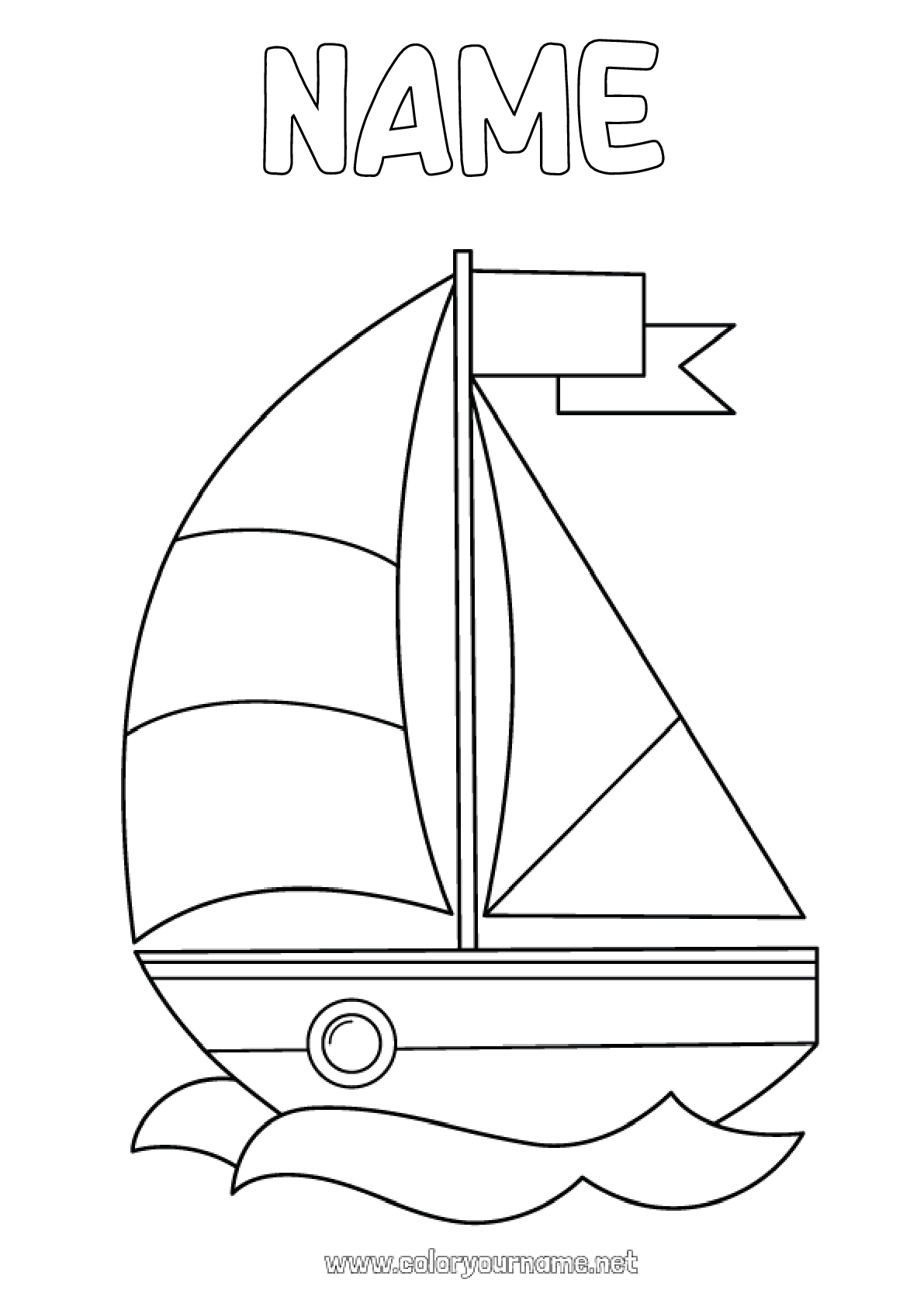Coloring page No.1571 - Sea Vehicles Boat